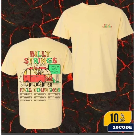 Billy Strings Fall 2025 Seeing Flower Tee With Dates Champagne Rodman ...