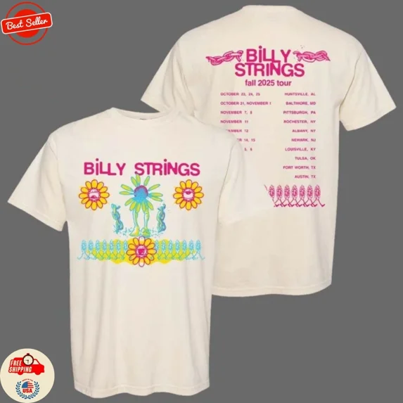 Billy Strings Fall 2025 Tour North American Merch Seeing Flower Tee ...