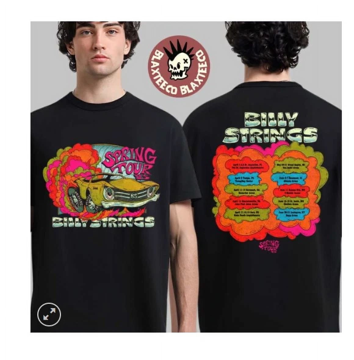 Billy Strings Spring 2025 Tour Merch Tee with Dates By Logan Fox Car ...