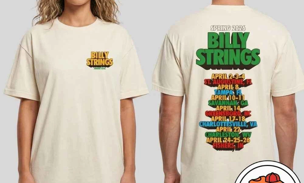 Billy Strings Spring Tour 2026 2 Sides Unisex Gift For Fan T-shirt ...