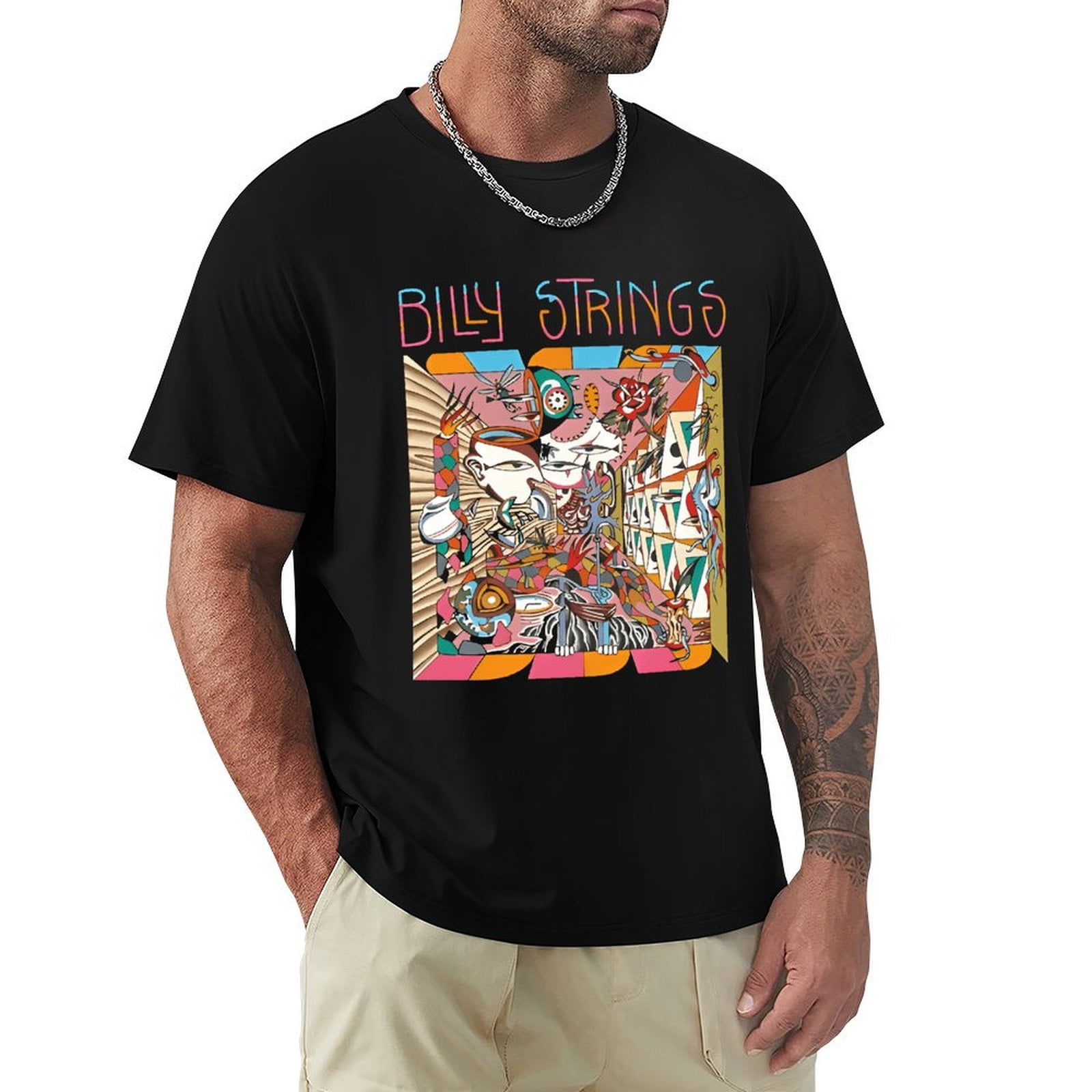 Billy Strings Vivacious Men's Cotton Short Sleeve T-Shirt Crew Neck Top ...