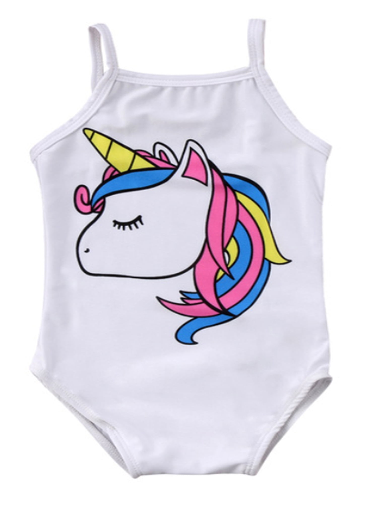 Bilo Baby Girl Unicorn Print One-Piece Swimsuit Beachwear Bathing Suit ...