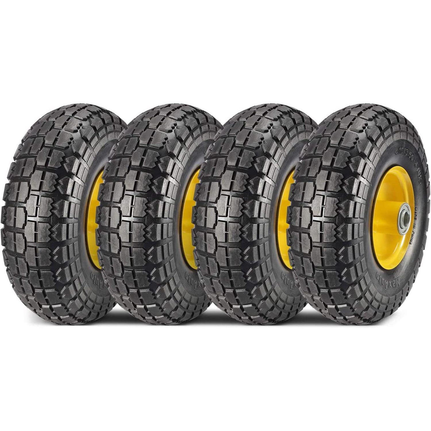 Bilot 10 Inch Solid Rubber Tires 4.10 3.50-4 Flat Free Tire 4.10/3.50-4 ...