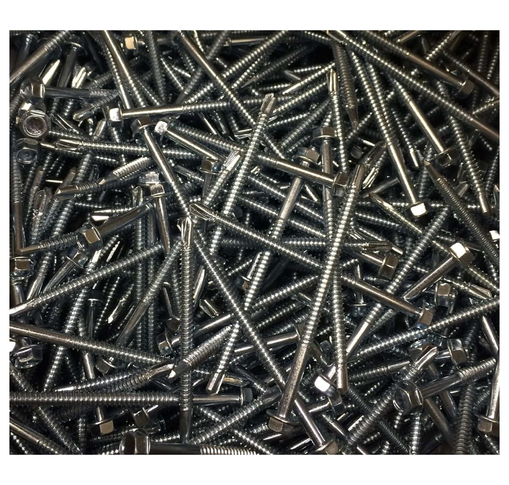 Bilot (100) Hex Washer Head 1/4 x 4 Self-Drilling Tek Screw IHW N.14 ...