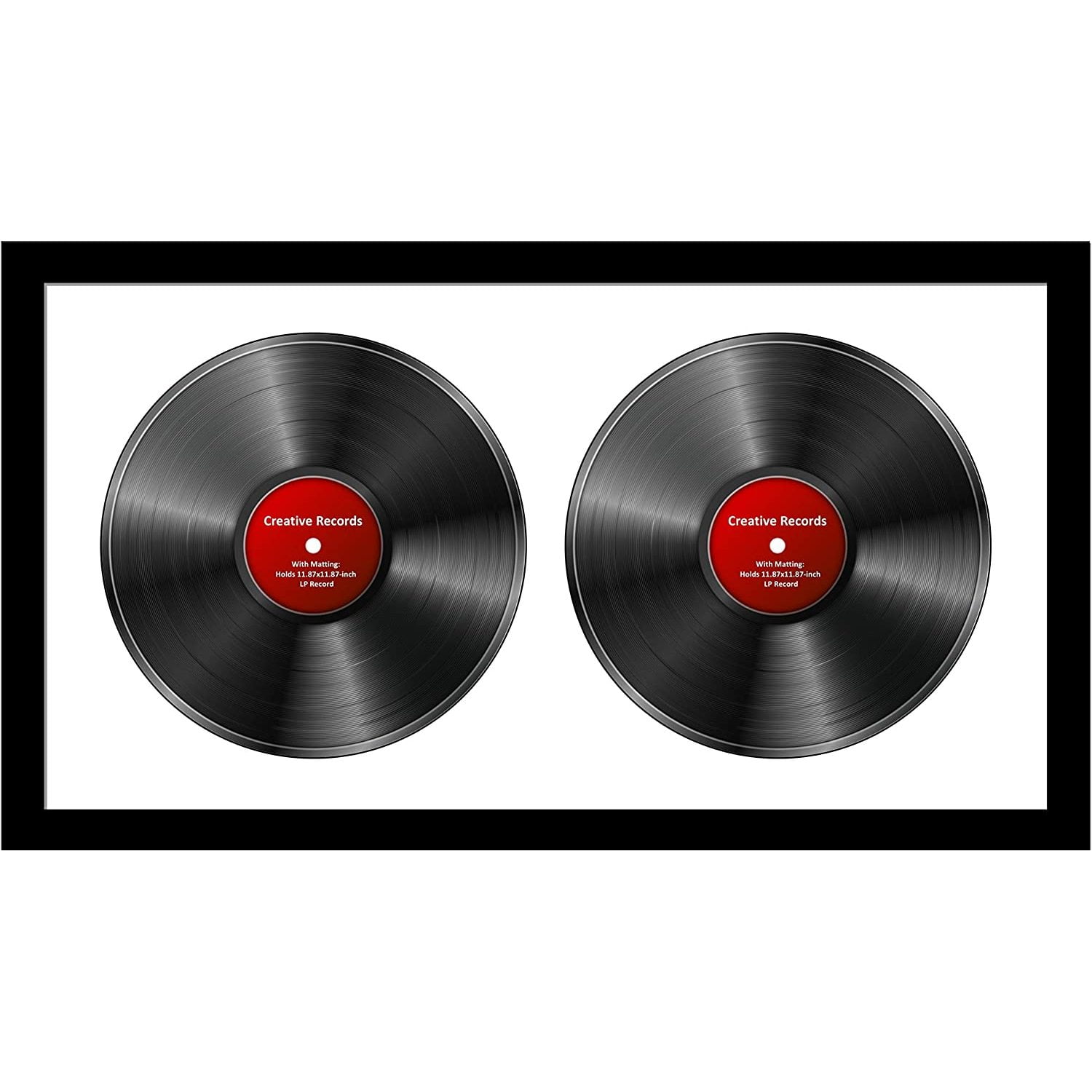 Bilot 16x30-inch Double Vinyl LP Frame with White Matting Displays 2 ...