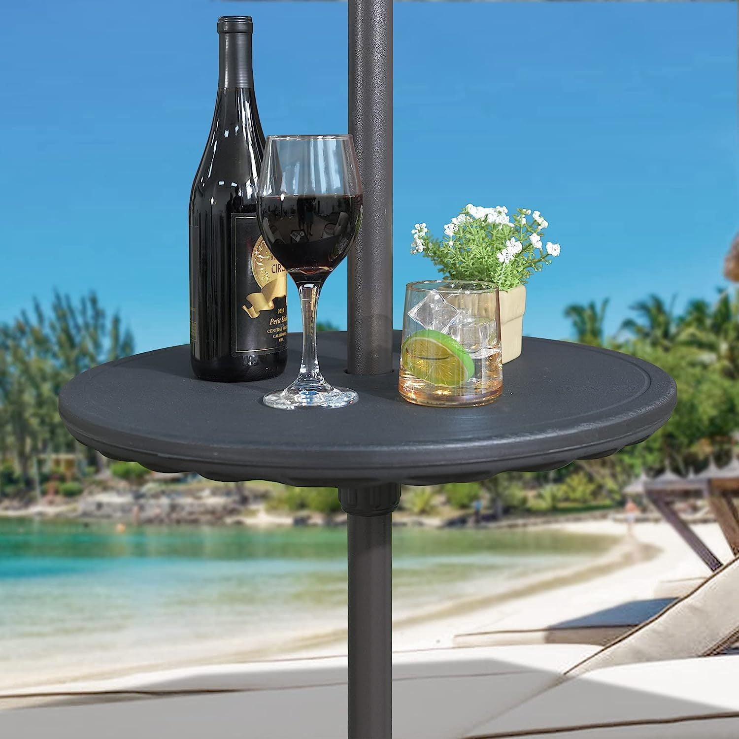 Bilot 20'' Outdoor Adjustable All Weather Umbrella Table for Beach ...