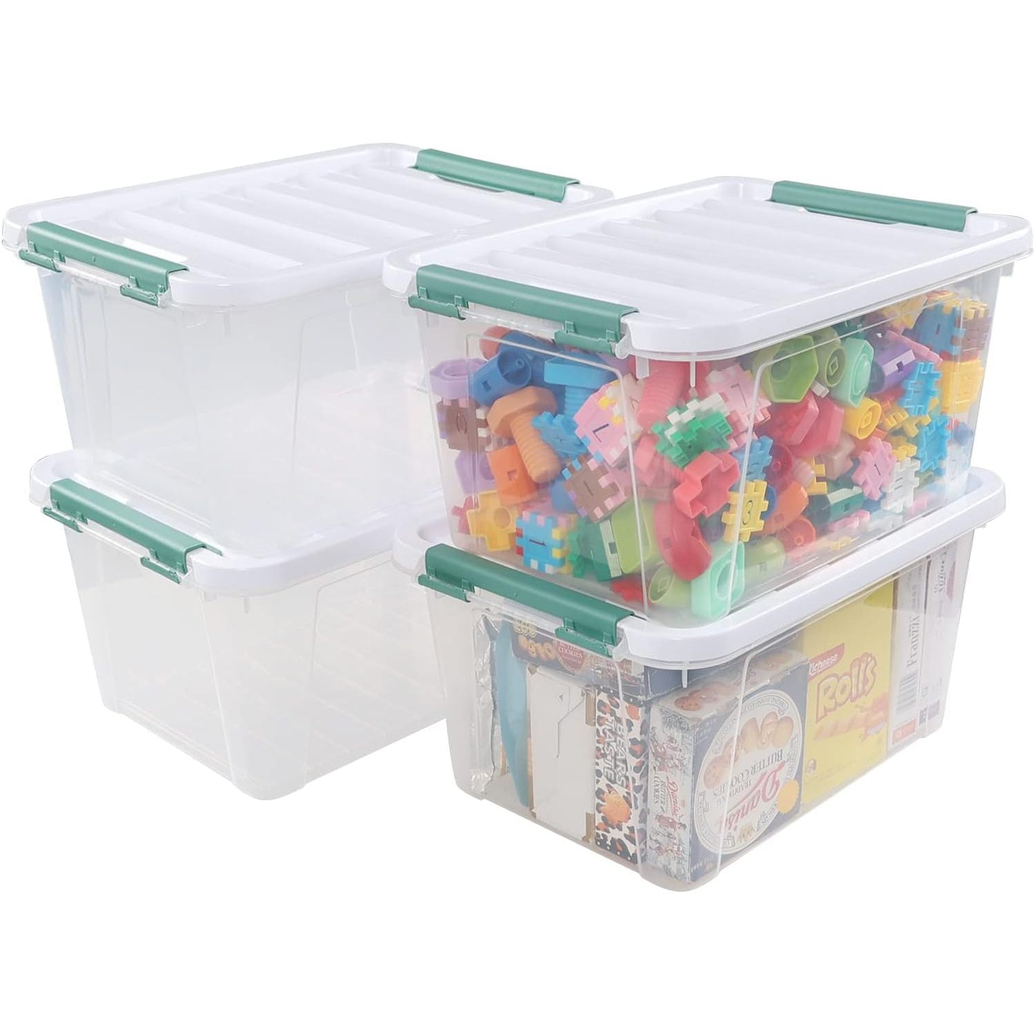 Bilot 20 Quart Plastic Storage Bins with Lid, Clear Storage Plastic Box ...