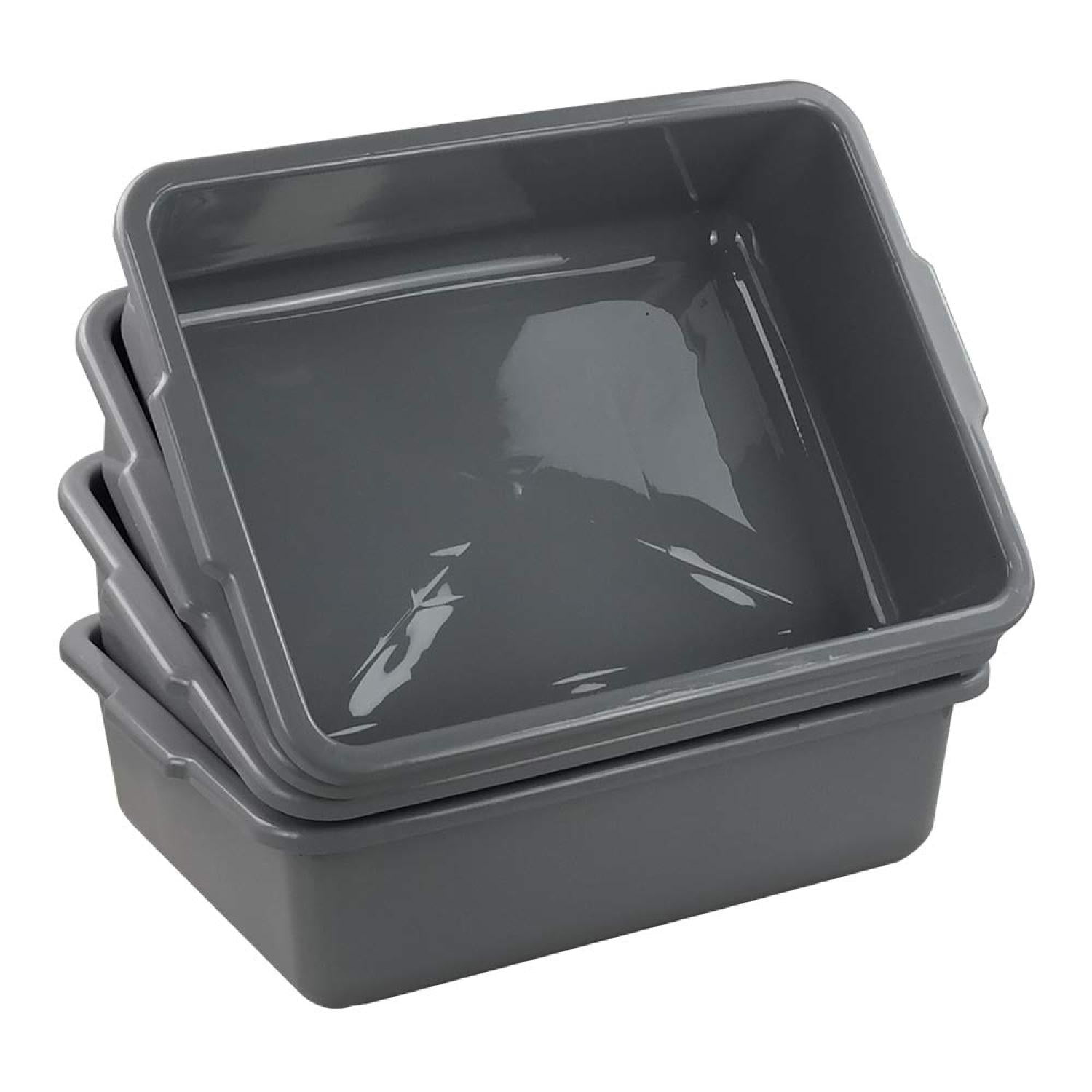 Bilot 22L s Tub, Large Grey Wash Basin Tote Box, 4 Packs - Walmart.com