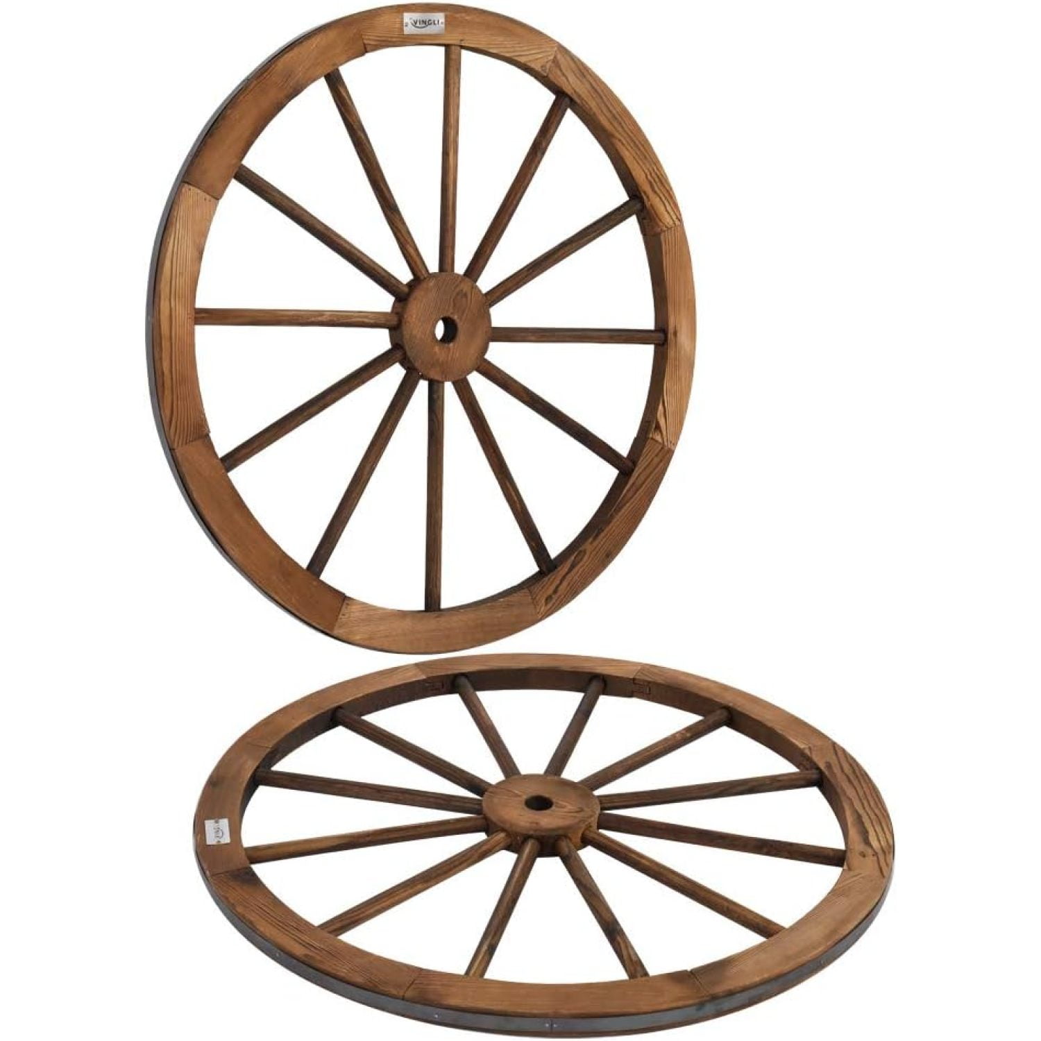 Bilot 30" Decorative Wooden Wheel (Set of 2), Vintage Old Western Style ...