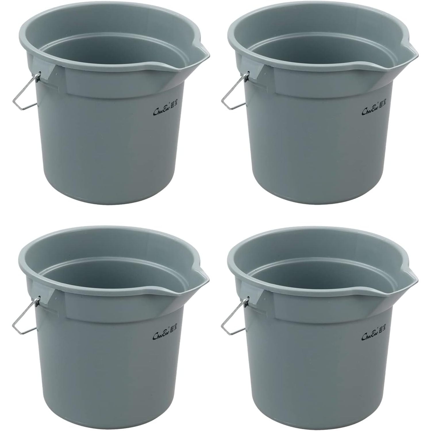 Bilot 4 Packs 14 Quart Cleaning Pail, Heavy Duty Round Utility Pail ...