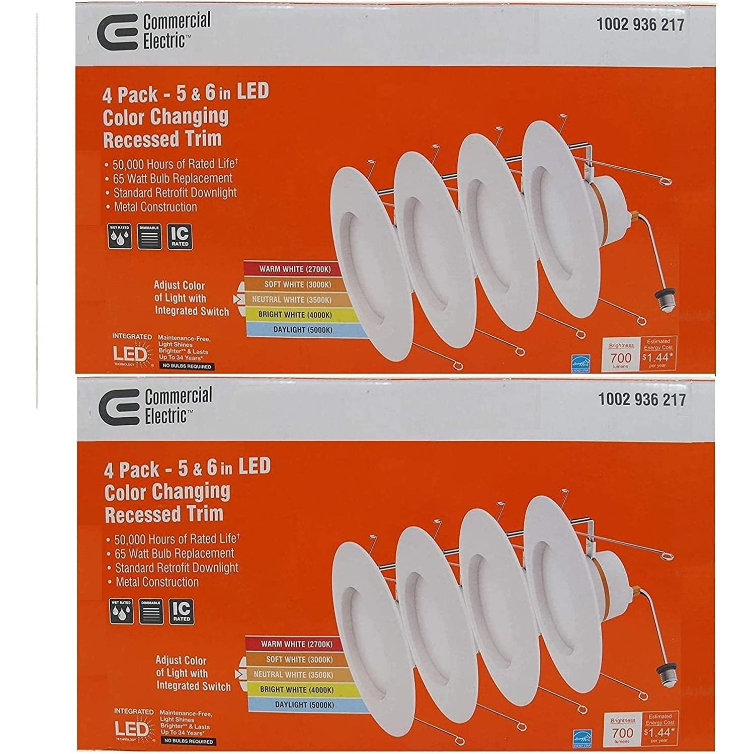 Bilot 5/6 in. Matte White Integrated LED Recessed Trim 5-Ways (4-Pack ...