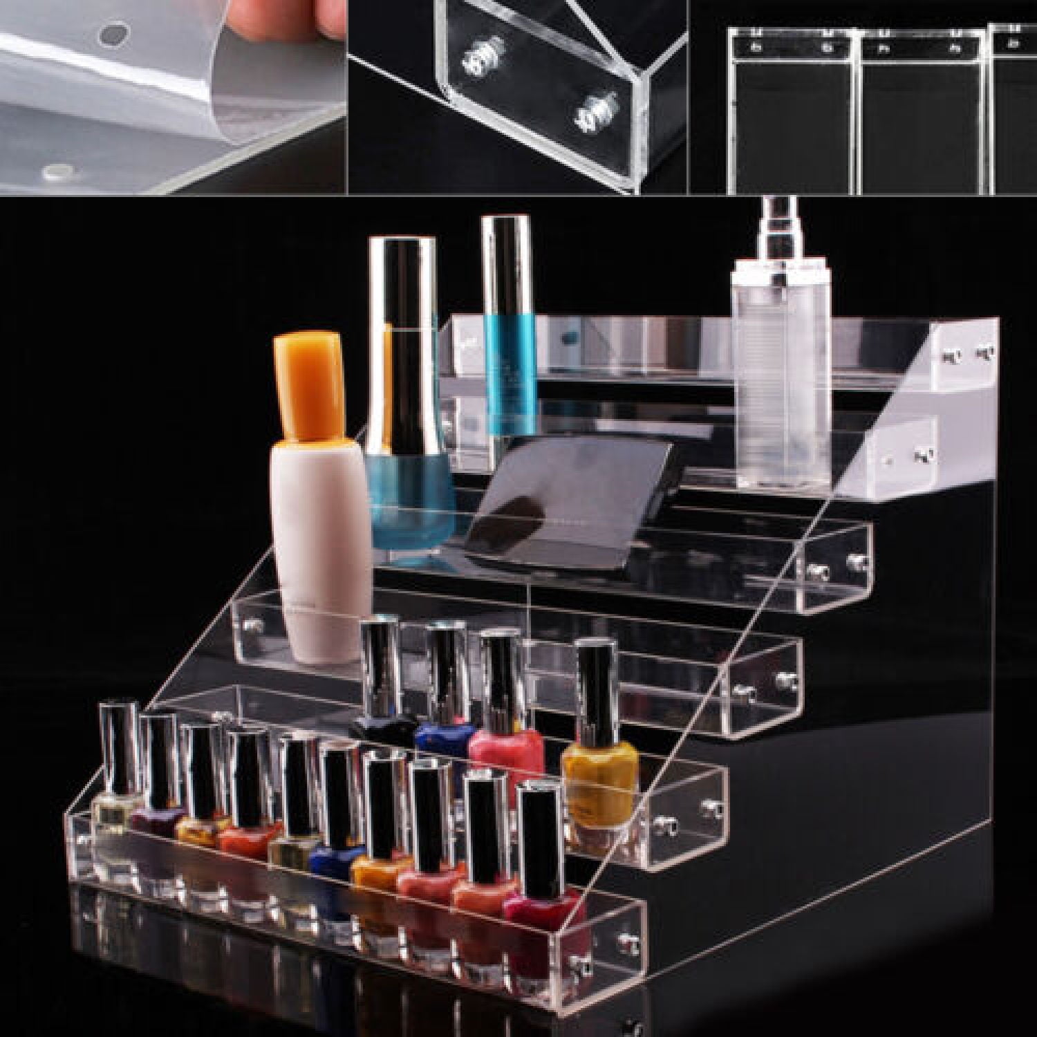 Bilot 6 Tier Acrylic Cosmetic Makeup Organizer Lipstick Display Ladder ...