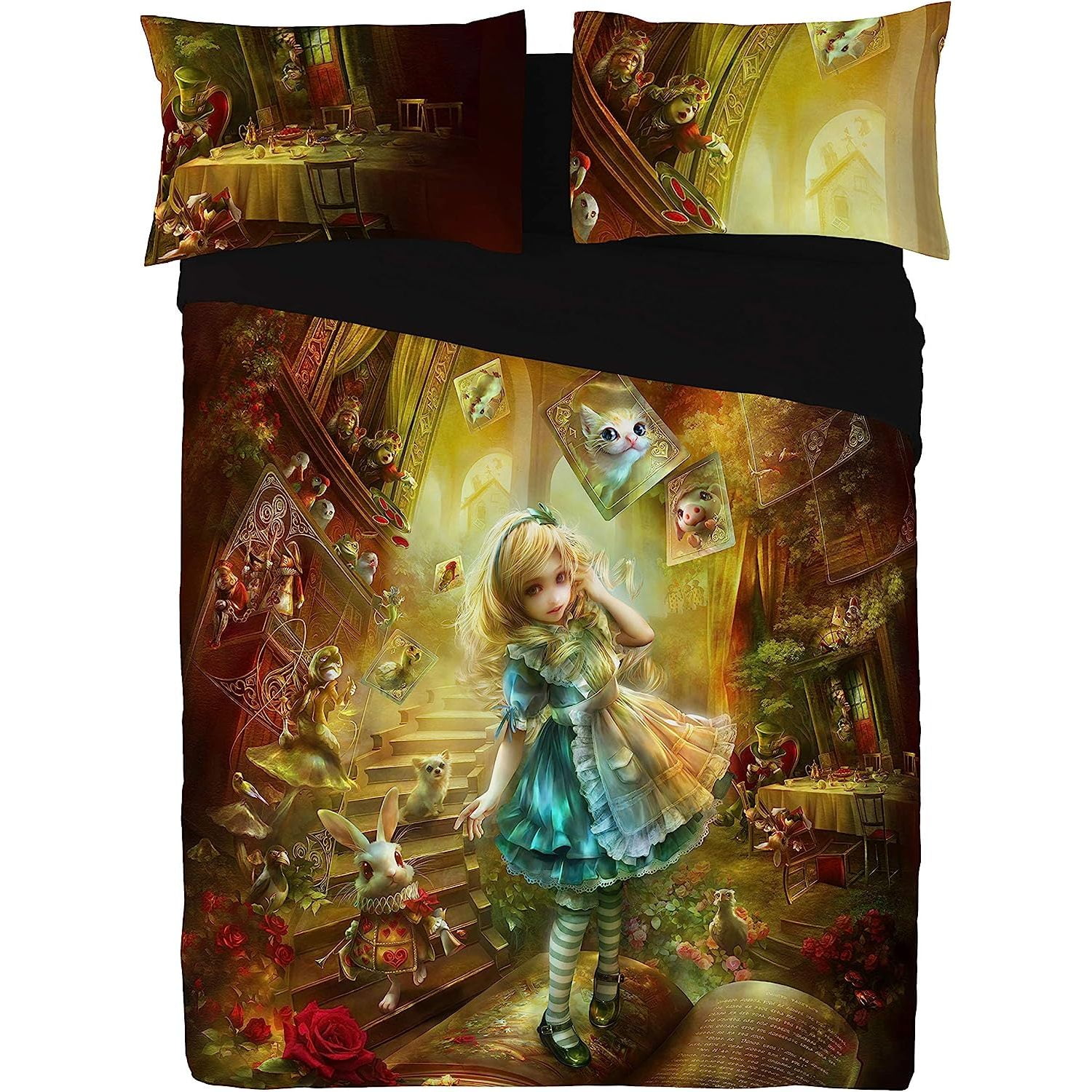 Bilot Alice in Wonderland Bed Duvet Cover Set, Young Girls Bedroom ...
