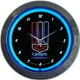 Bilot Camaro Neon Wall Clock, 15-Inch, Chrome rim with a single ring of ...