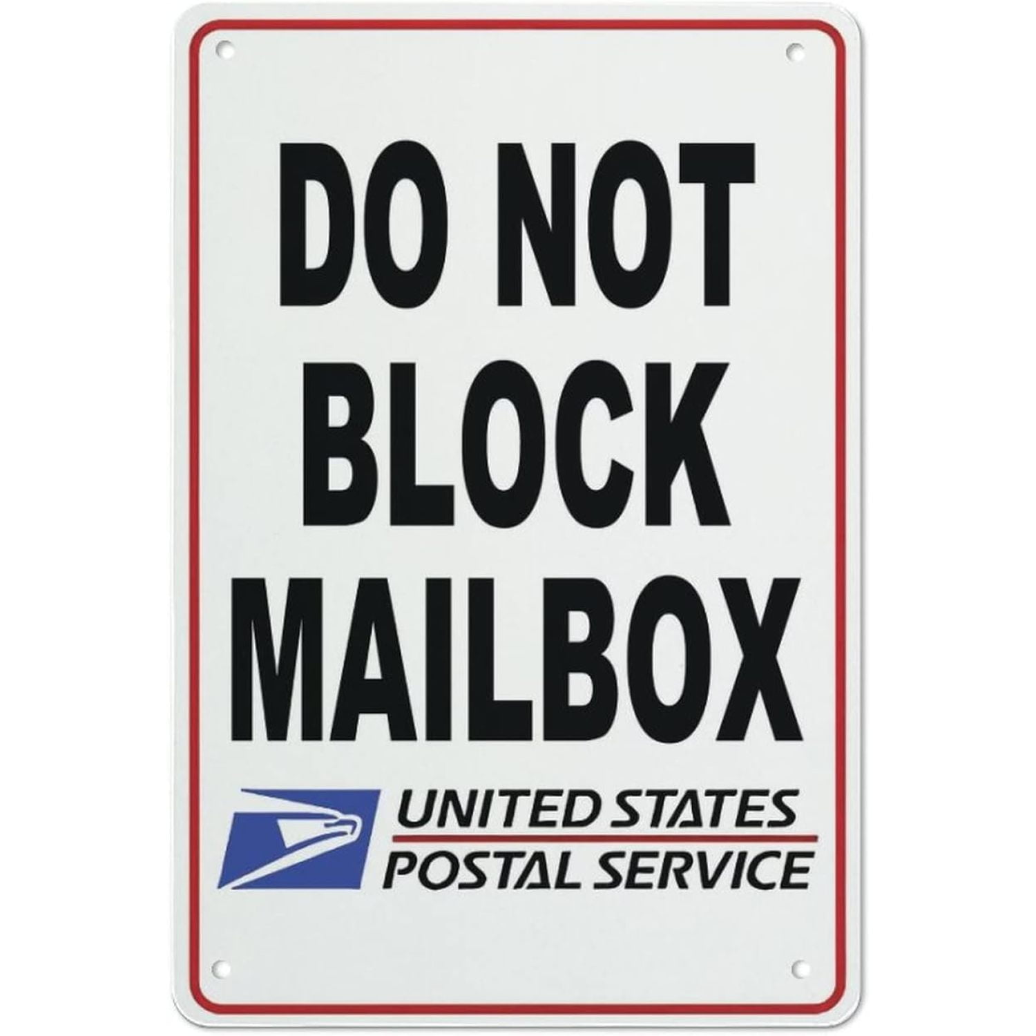Bilot Do Not Block Mailbox Metal Sign No Parking Aluminum Metal Sign 6 ...