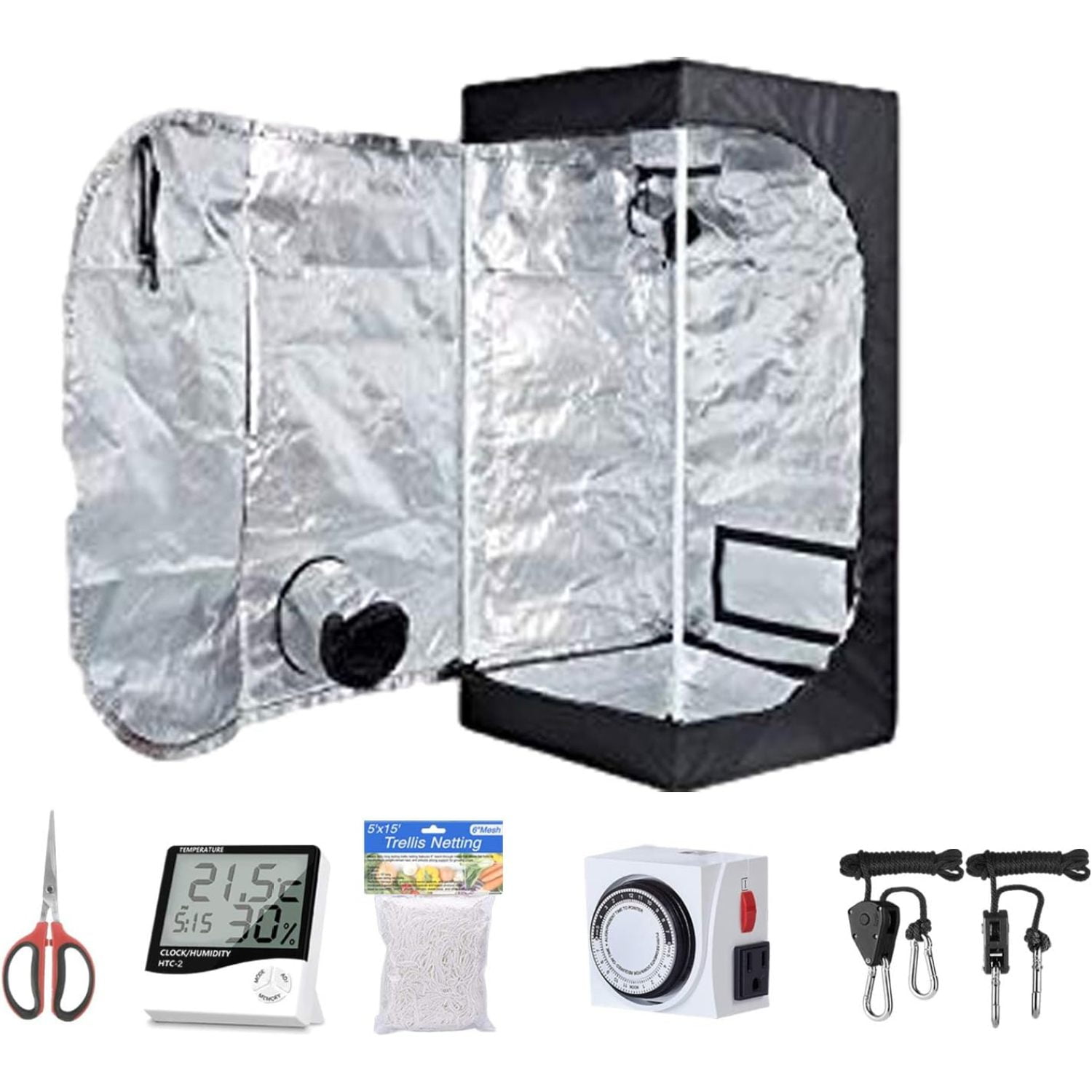 Bilot Hydroponic 16"X16"X48" Indoor Grow Tent Kit W/Analog Timer ...