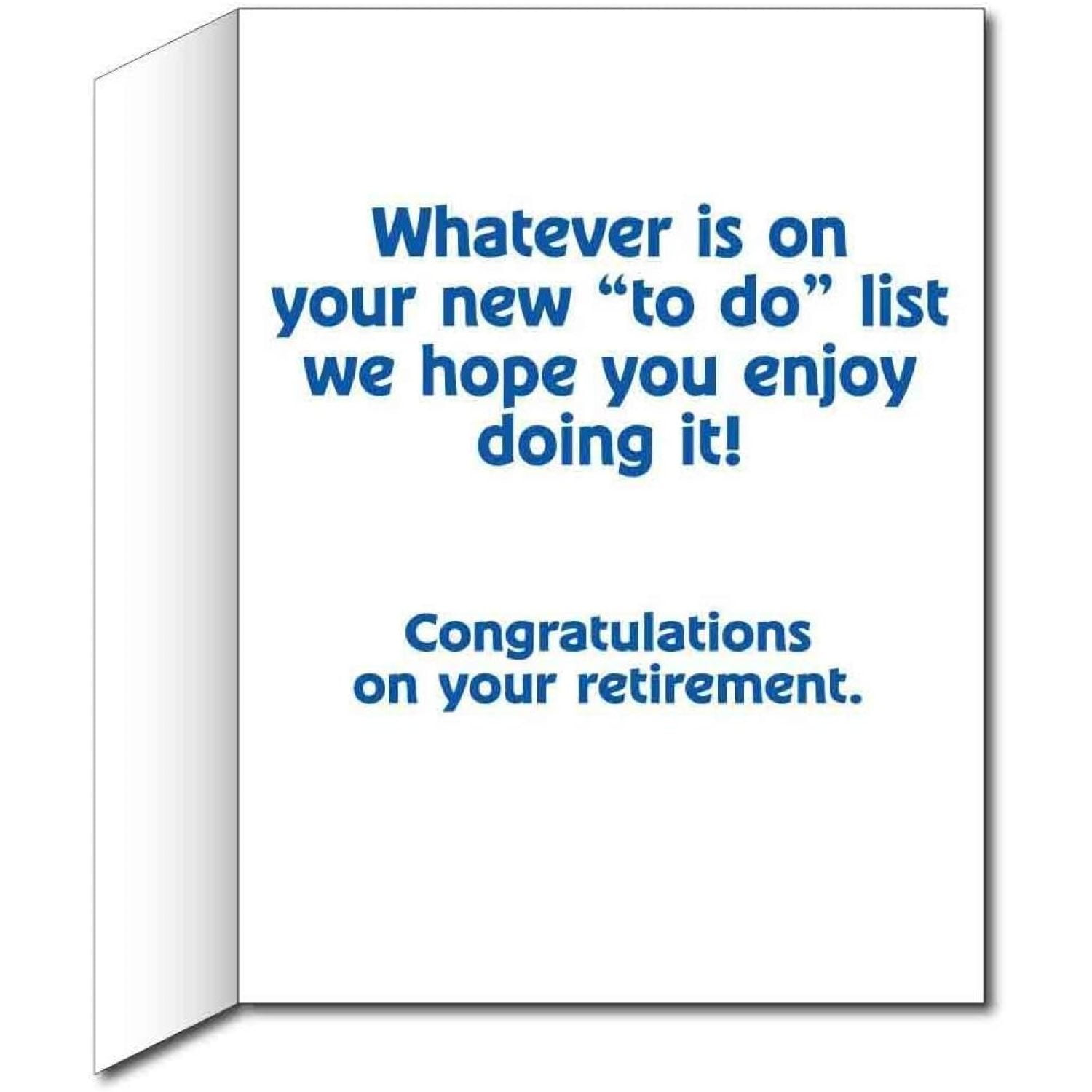 Bilot Jumbo Greeting Cards: Giant Retirement Card (to Do List), 18 ...