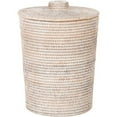 Bilot La Jolla Rattan Round Plastic Insert & Lid, Large, White-Wash for ...