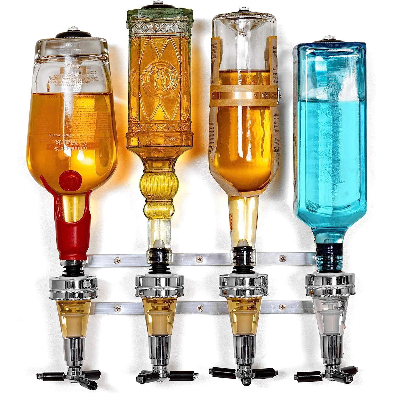 Bilot Liquor Dispenser - 4-Bottle Drinks, Alcohol Station - Wall ...