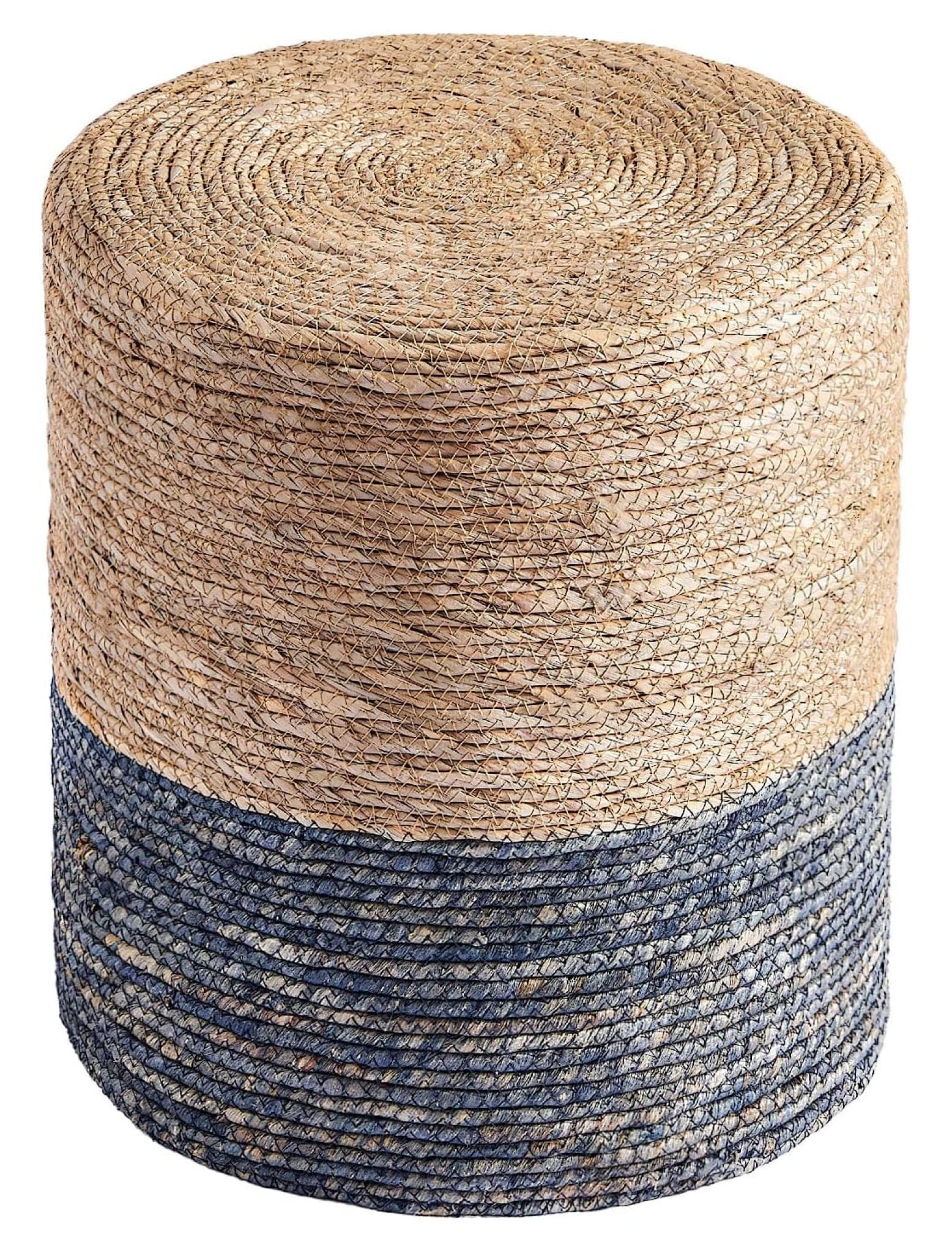 Bilot Natural Seagrass Foot Stool, Hand Weaving Round Ottoman, Poof ...