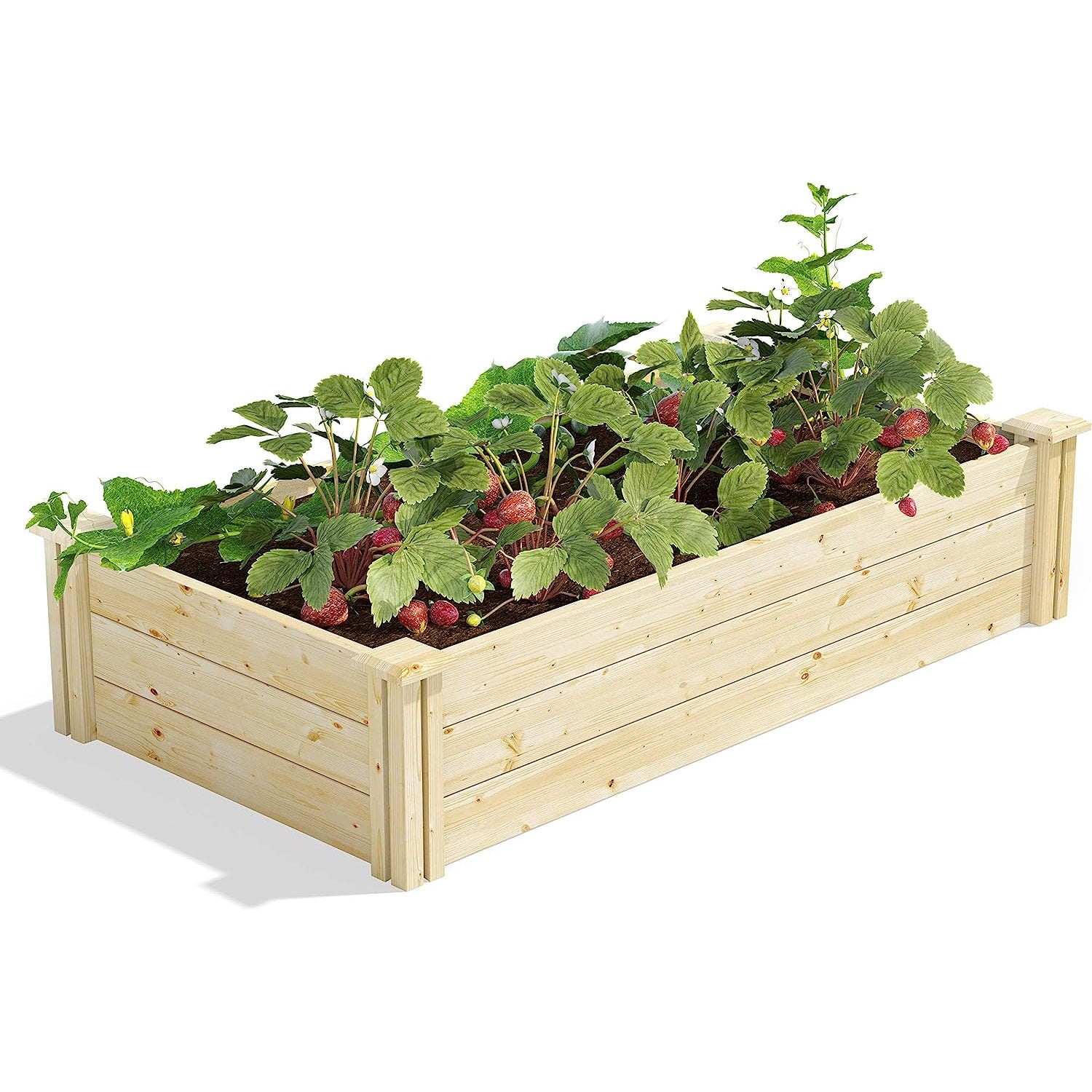 Bilot Original Pine Raised Garden Bed, 2' x 4' x 10.5" - Walmart ...