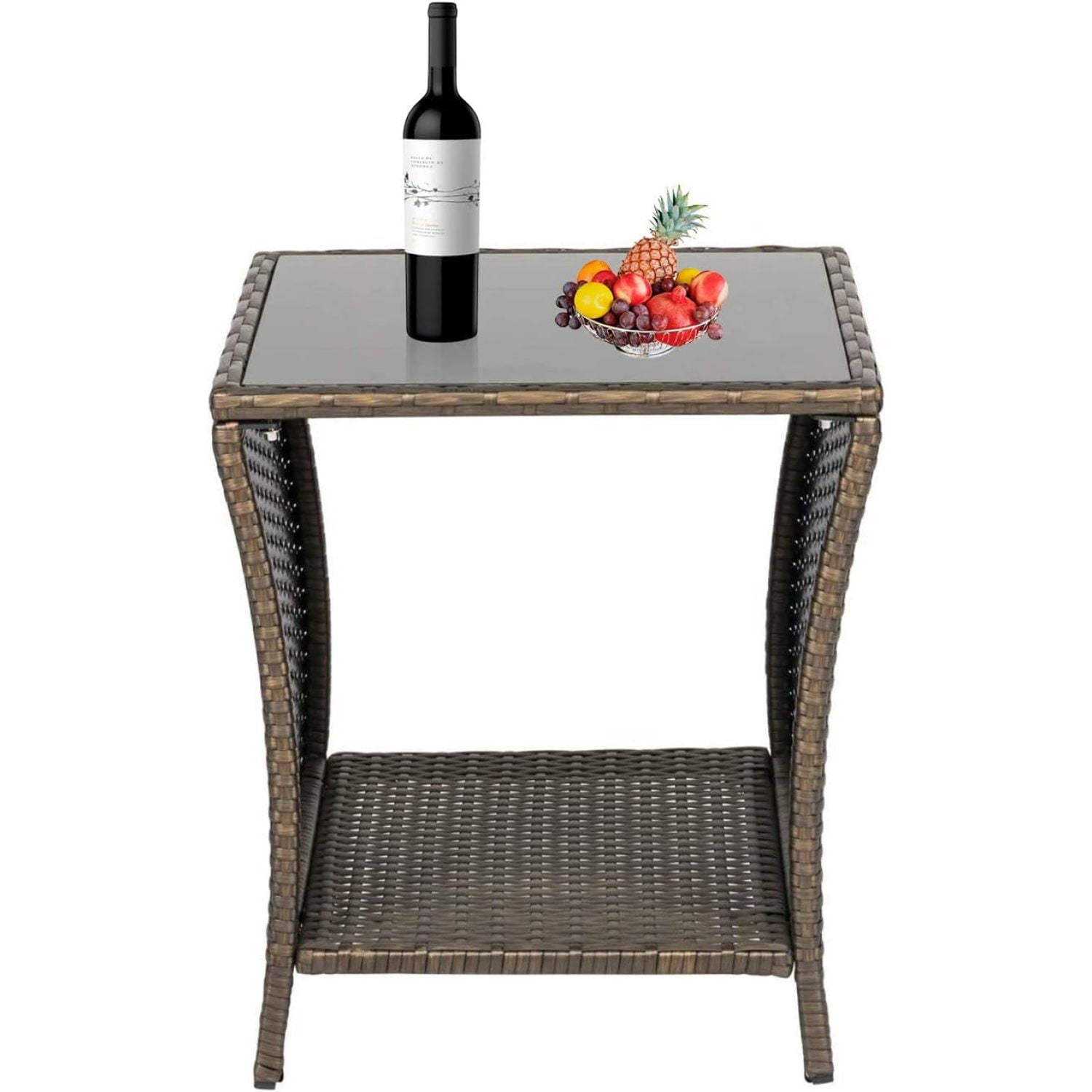 Bilot Outdoor Side Table - Porch Tables Small, Wicker End Tables, Patio ...
