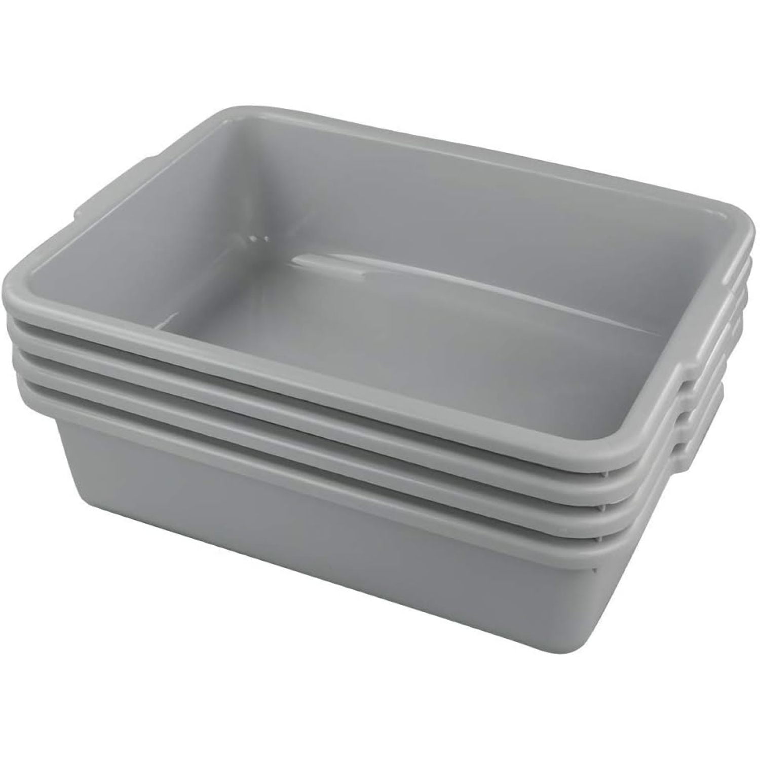 Bilot Plastic Dish Tubs, s Box/Wash Basin Tote Box, 4-Pack(Grey, 22L ...