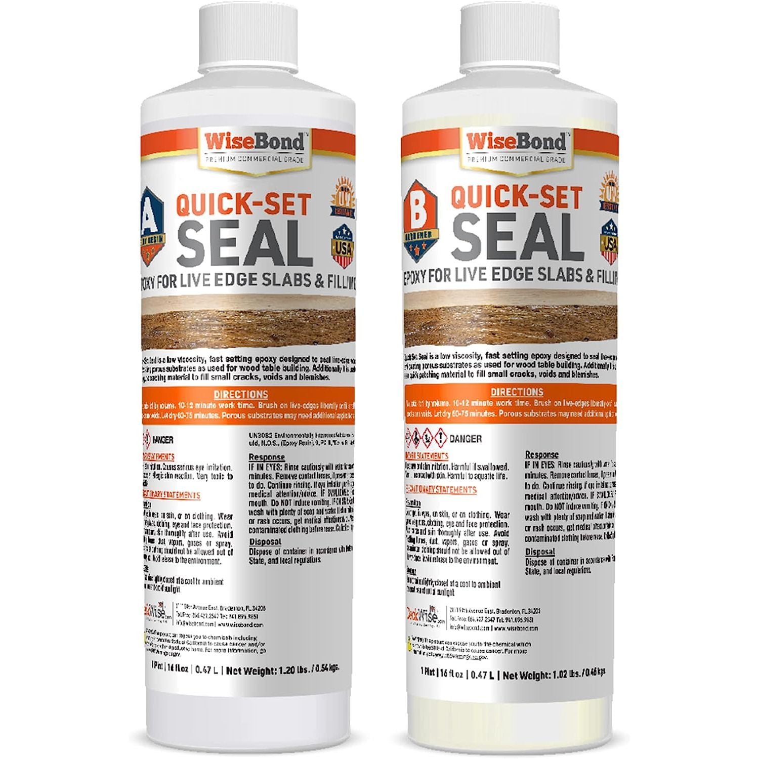 Bilot Quick Set Seal 1-Quart Kit Epoxy Resin Seals Wood Slab Live Edges ...