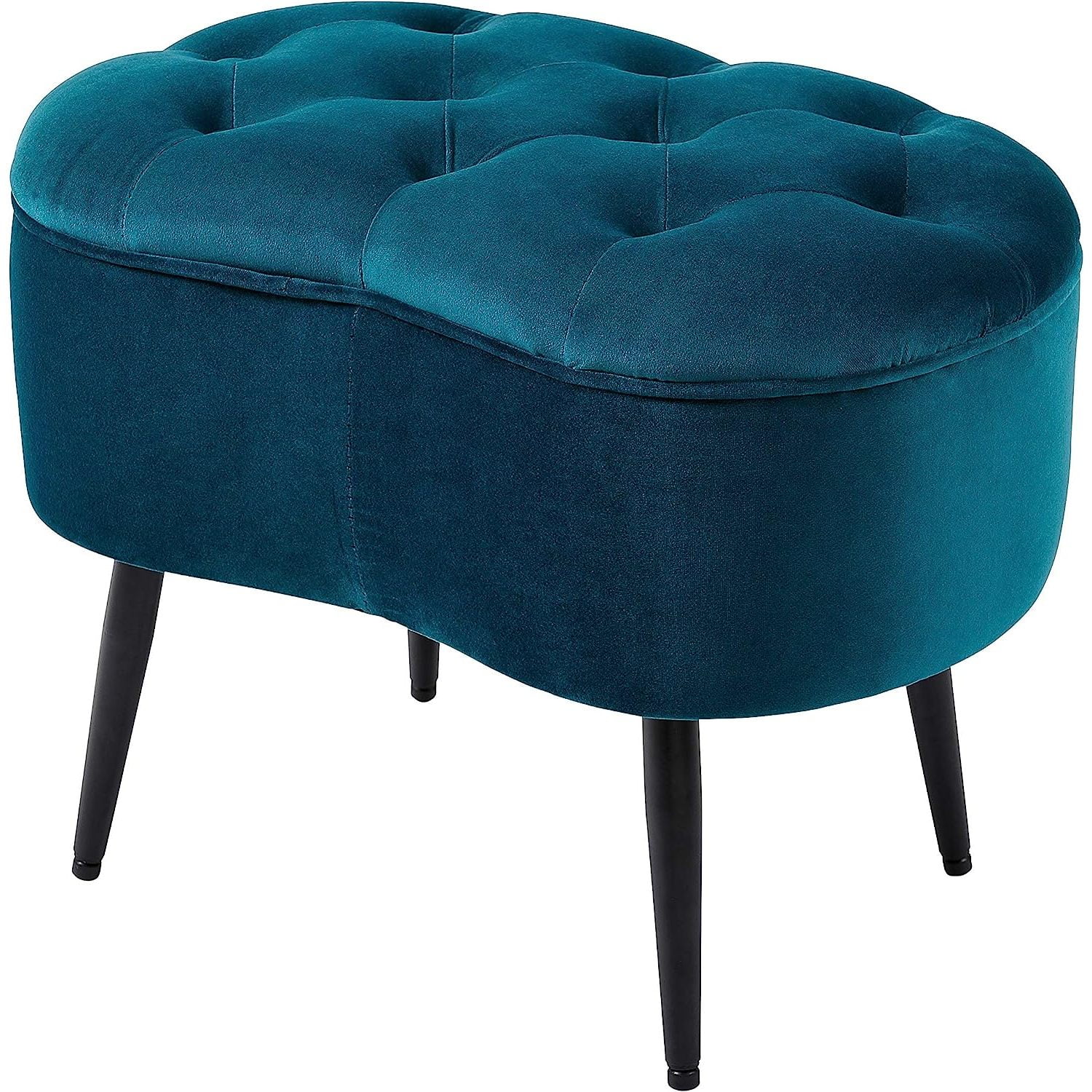 Bilot Tufted Oblong Teal Ottoman – Velvet Foot Stool – Century Modern ...