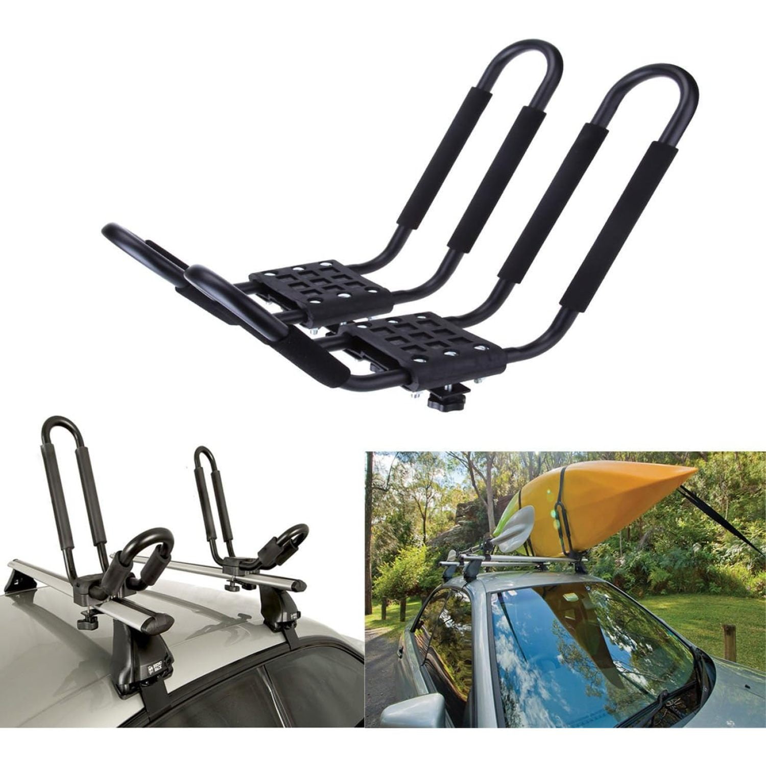 Bilot Universal Kayak Roof Rack J-Bar Rack Kayak Carrier Holder Canoe ...