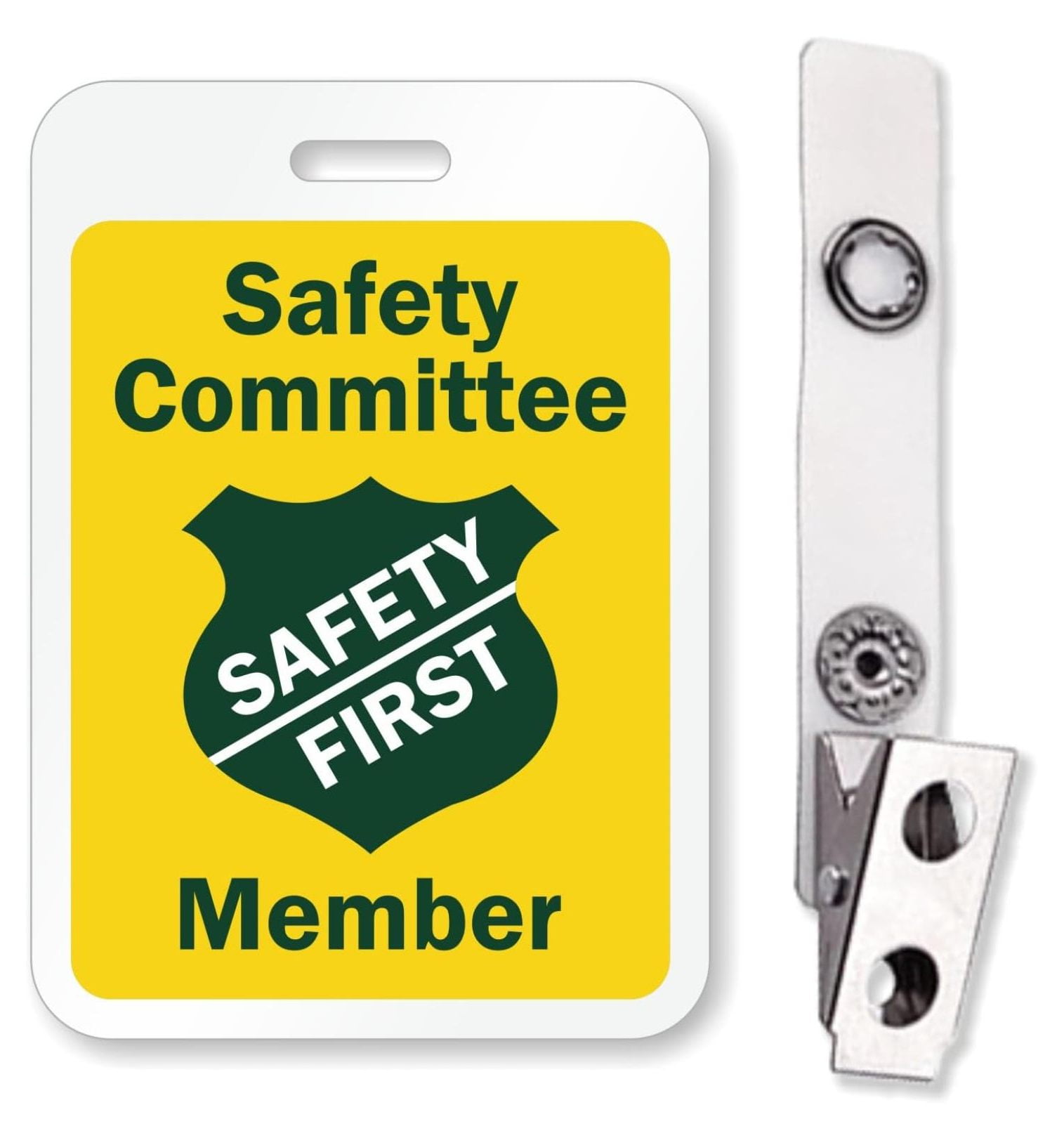 Bilot "Safety Committee Safety First Member" Reusable ID Badge with ...