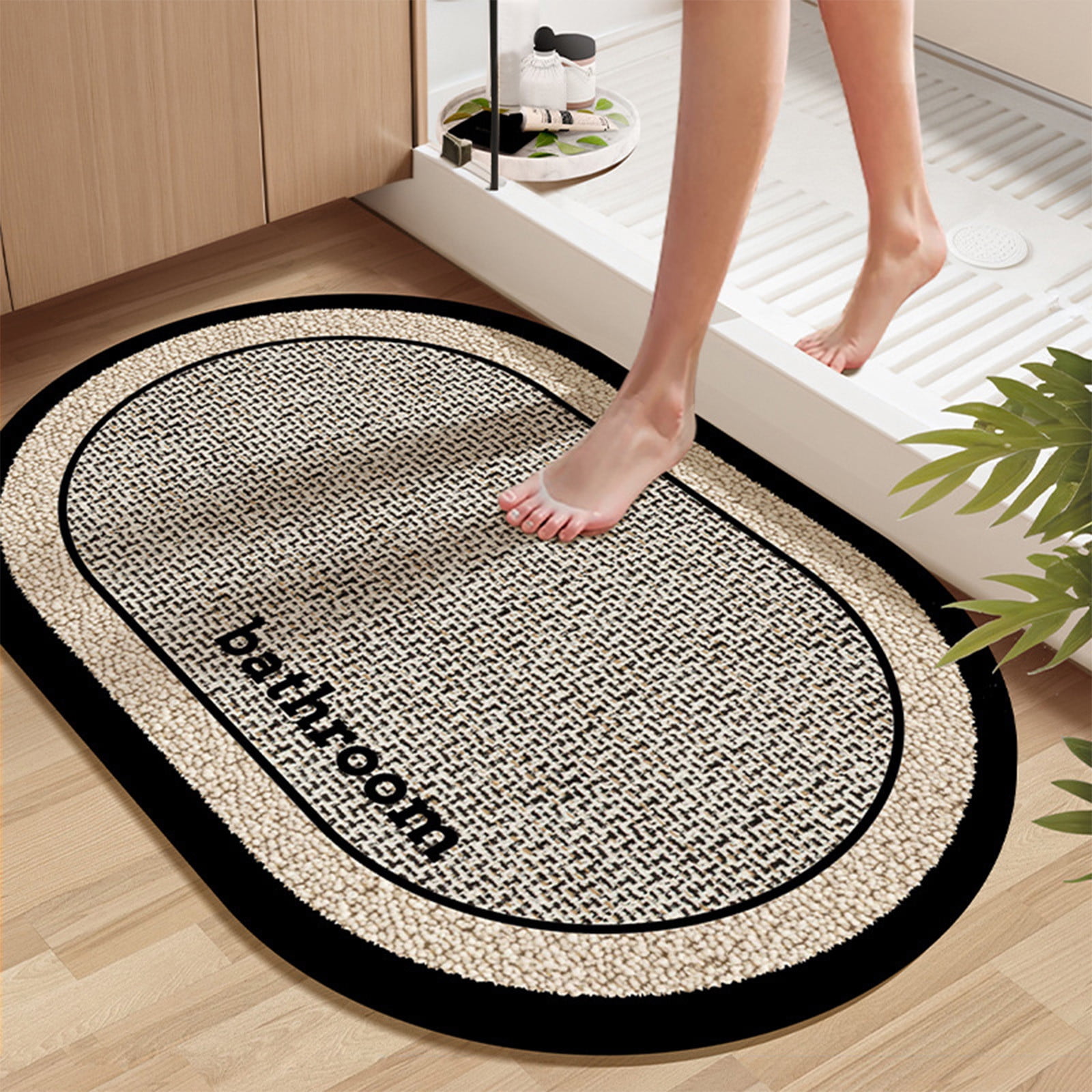 Bilqis Bathroom Water Absorbent Floor Mats Bathroom Doorway Non Slip ...