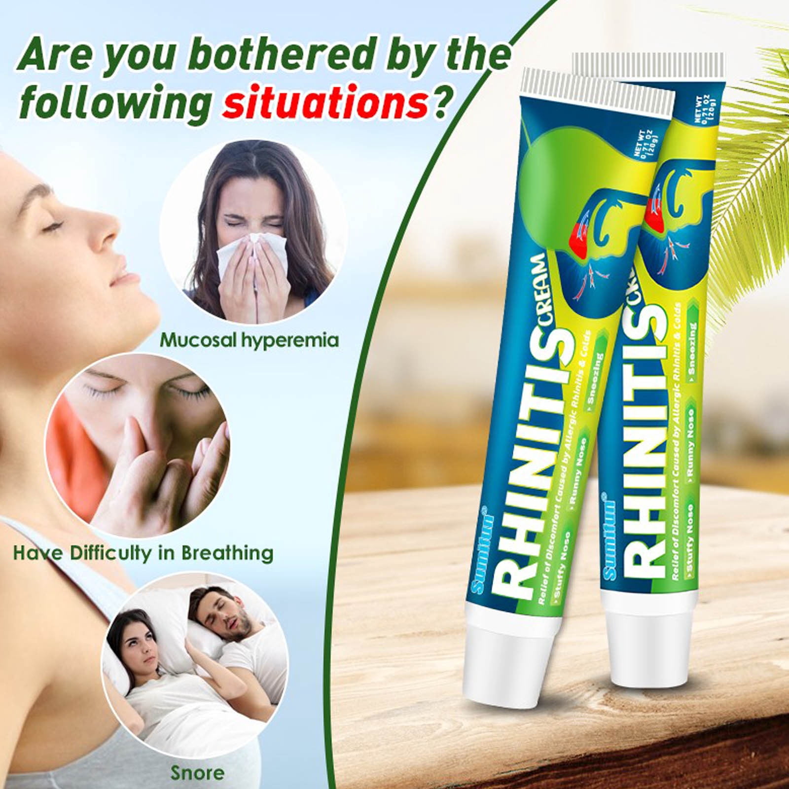 Bilqis Deals Rhinitis Ointment Nasal Cold, Stuffy Nose, Itching, 20g ...