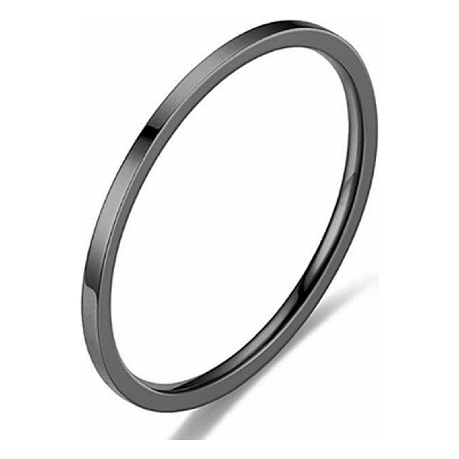Bilqis Deals Temperament Versatile 1MM Thin Titanium Steel Ring Female ...