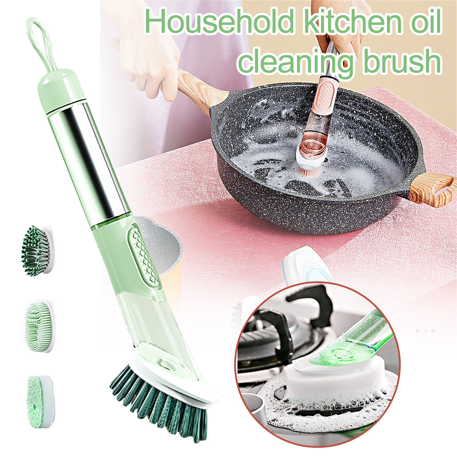 Bilqis Dish Brush with Soap Dispenser Dish Scrubber, Kitchen Dish ...