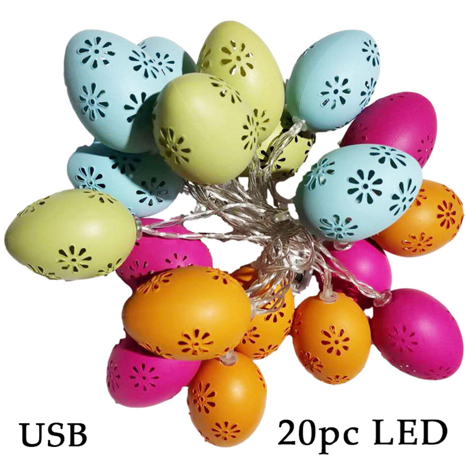Bilqis Easter Lights Decorations, 3D Jumbo Crack Easter Eggs Fairy String Lights Battery ...