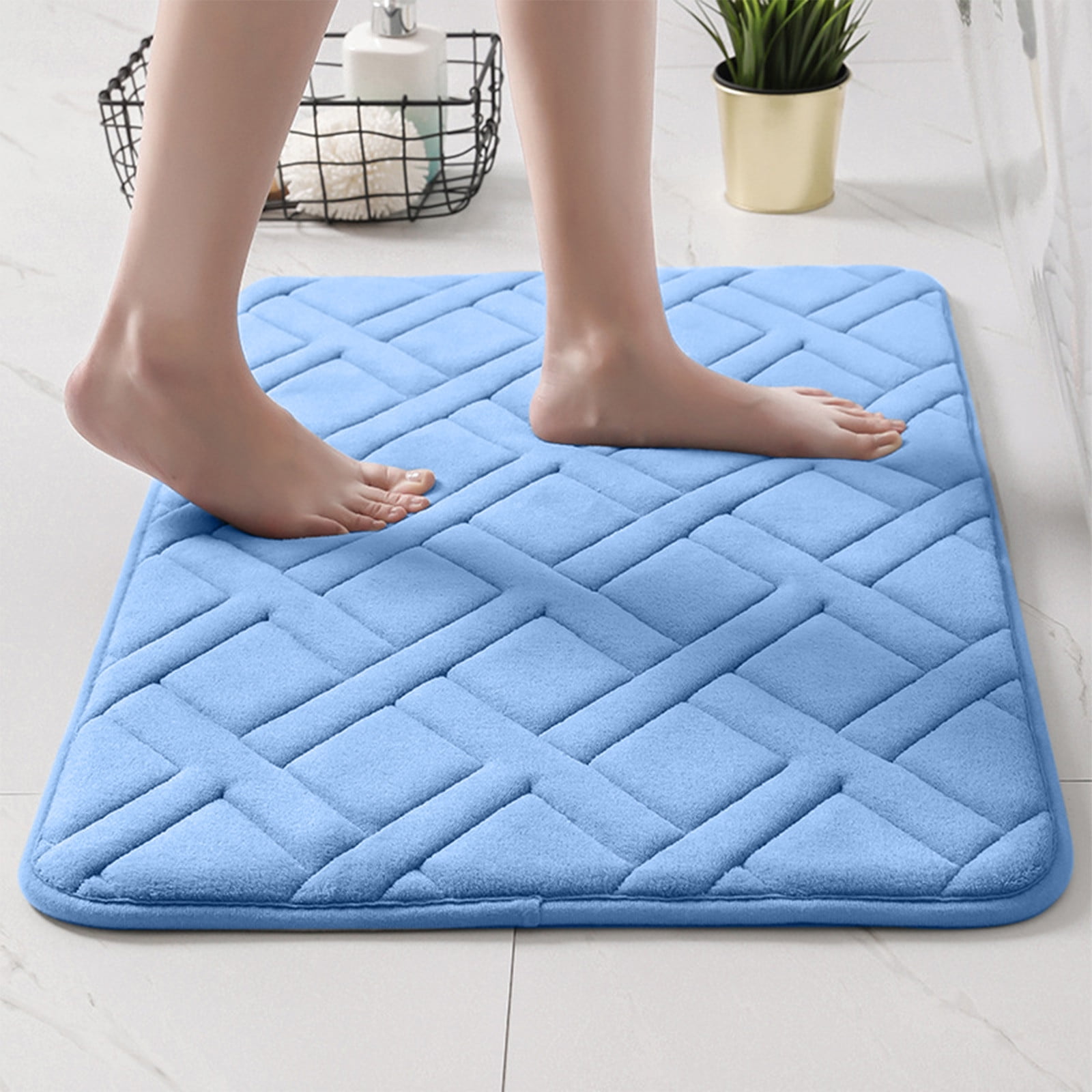 Bilqis Home Bathroom Absorbent Floor Mat Is Machine Washable Soft ...