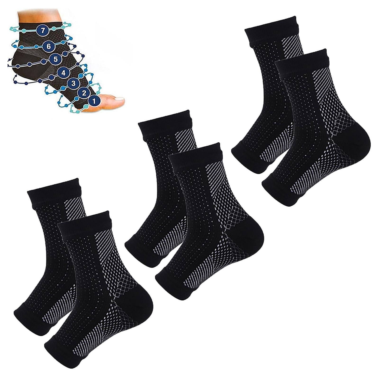 Bilqis Plantar Fasciitis Socks with Arch Support for Men & Women, Ankle ...