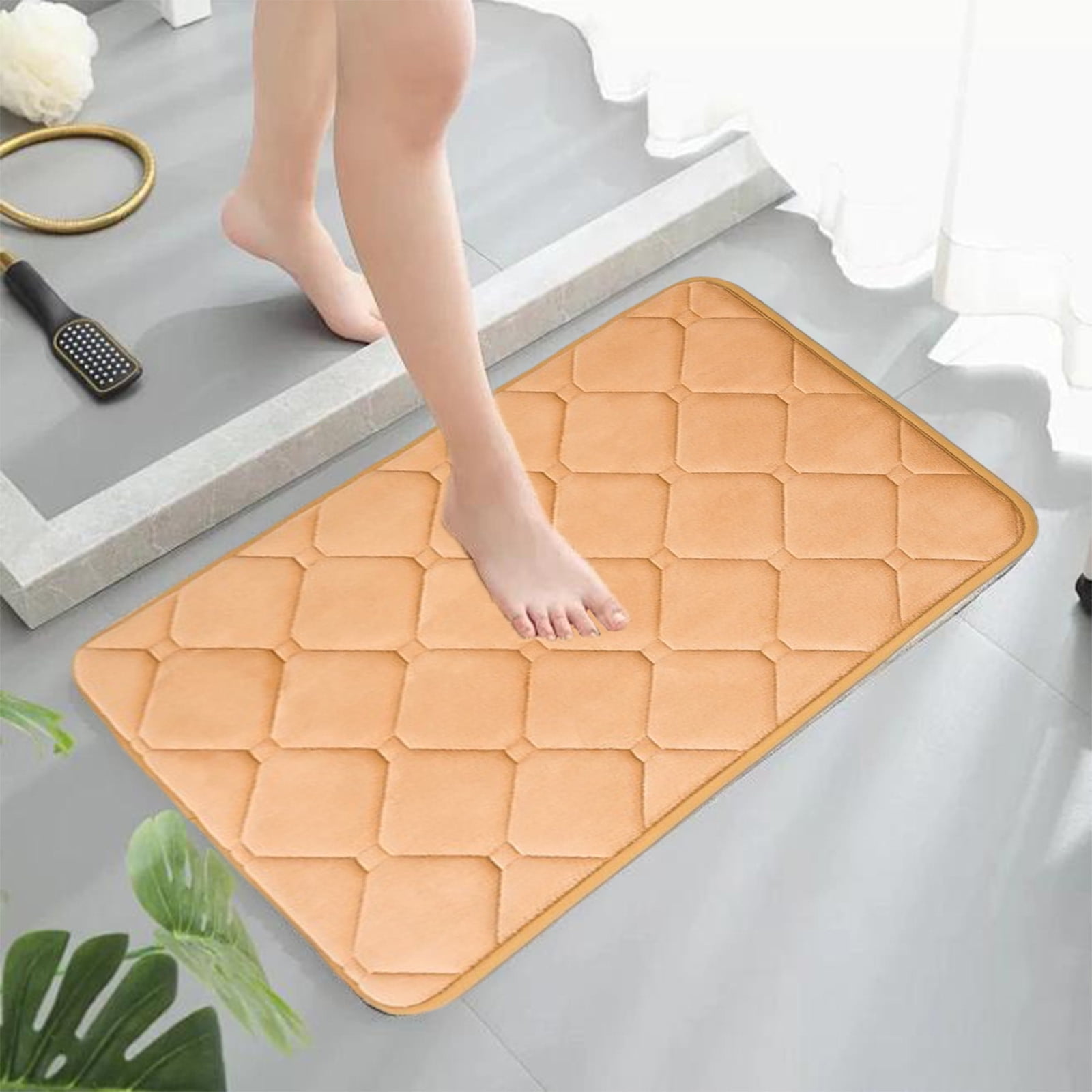 Bilqis Rugs Absorbent Non-Slip Foam Machine Washable Soft Velvet Bath ...