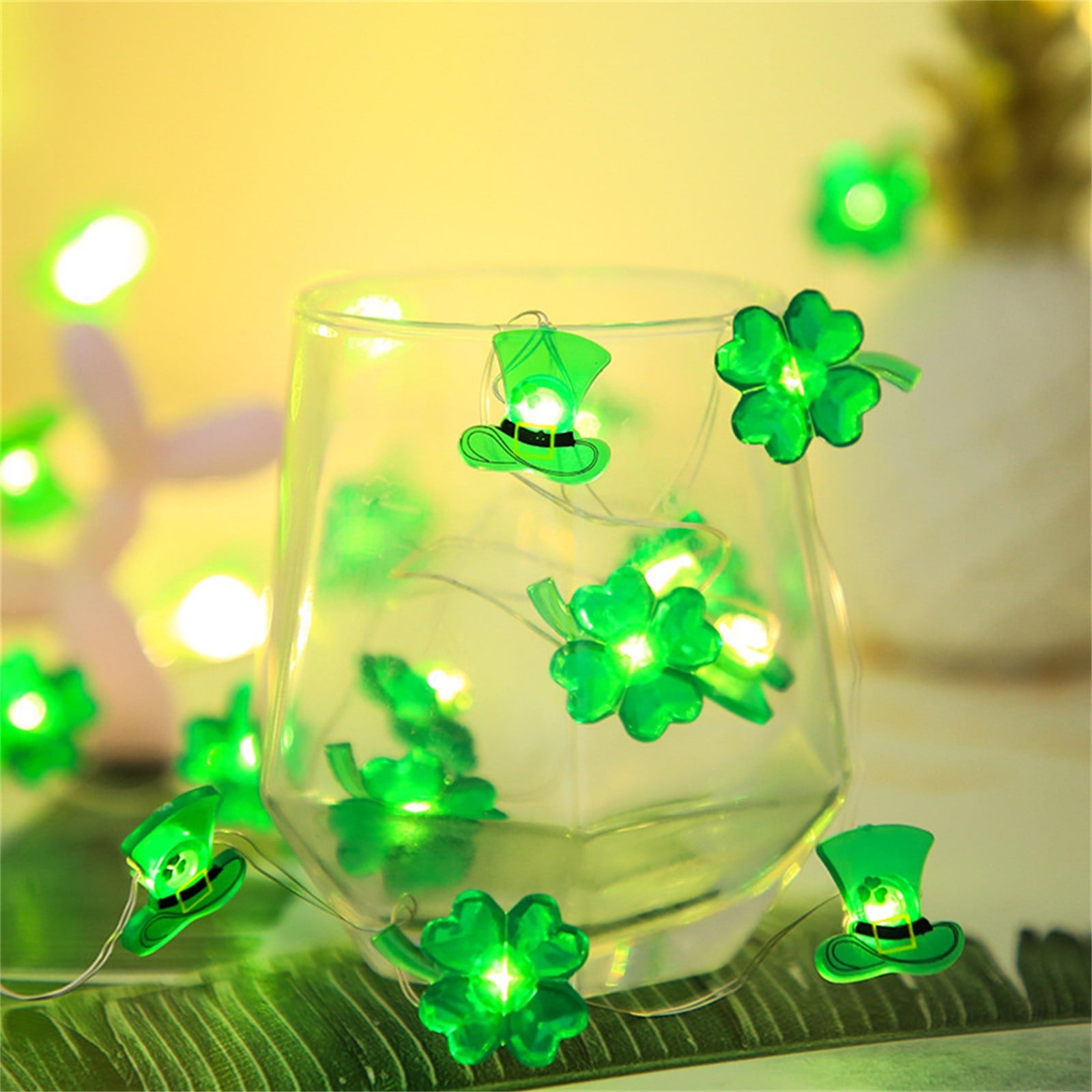 Bilqis St Patricks Day Lights Shamrock Lights Battery Operated 13FT 40 ...