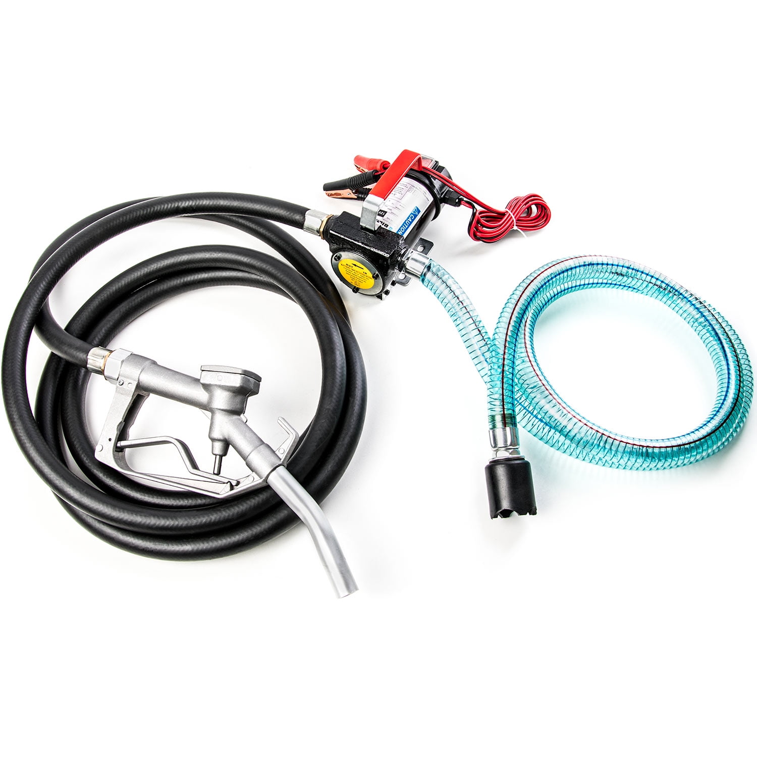 Biltek 12v Fuel Transfer Pump 10 GPM w/ Suction Hose and Fuel Pump ...