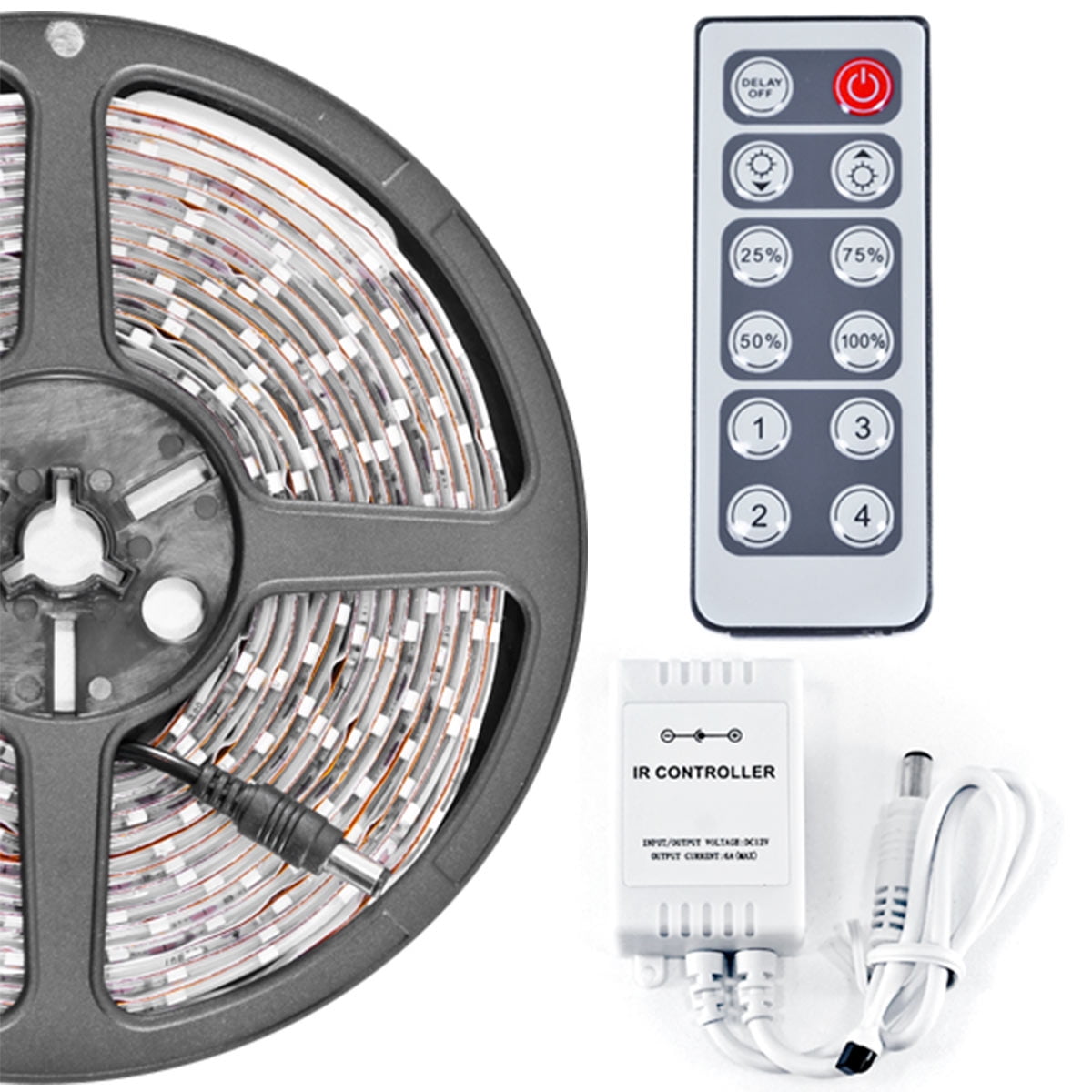 Biltek 6' ft Blue Living Room TV Television LED Lighting Strip + Dimmer ...