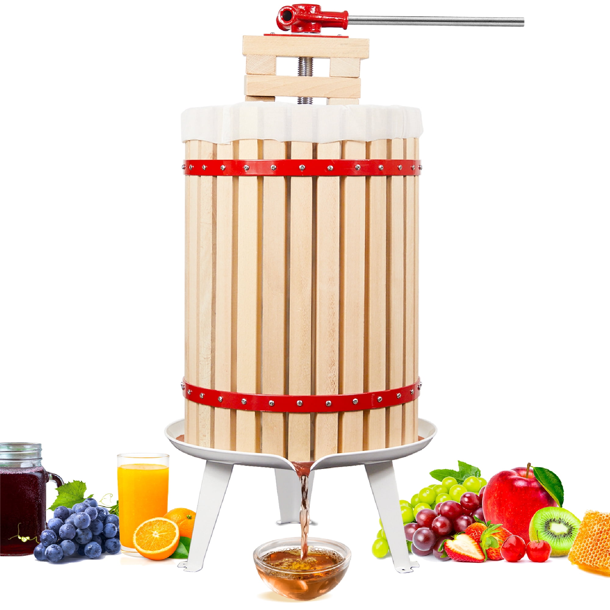 Biltek Fruit Press For Wine, Apple Cider Press, Heavy-Duty Build For ...