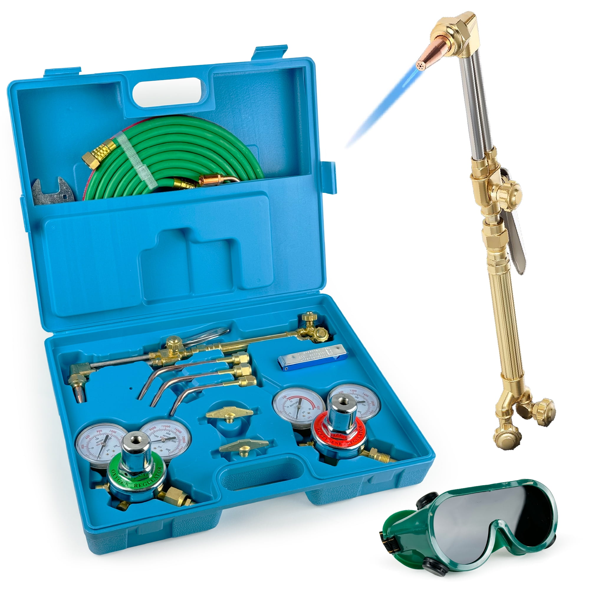 Biltek Portable Oxygen Acetylene Torch Kit with Cutting, Welding Tips ...