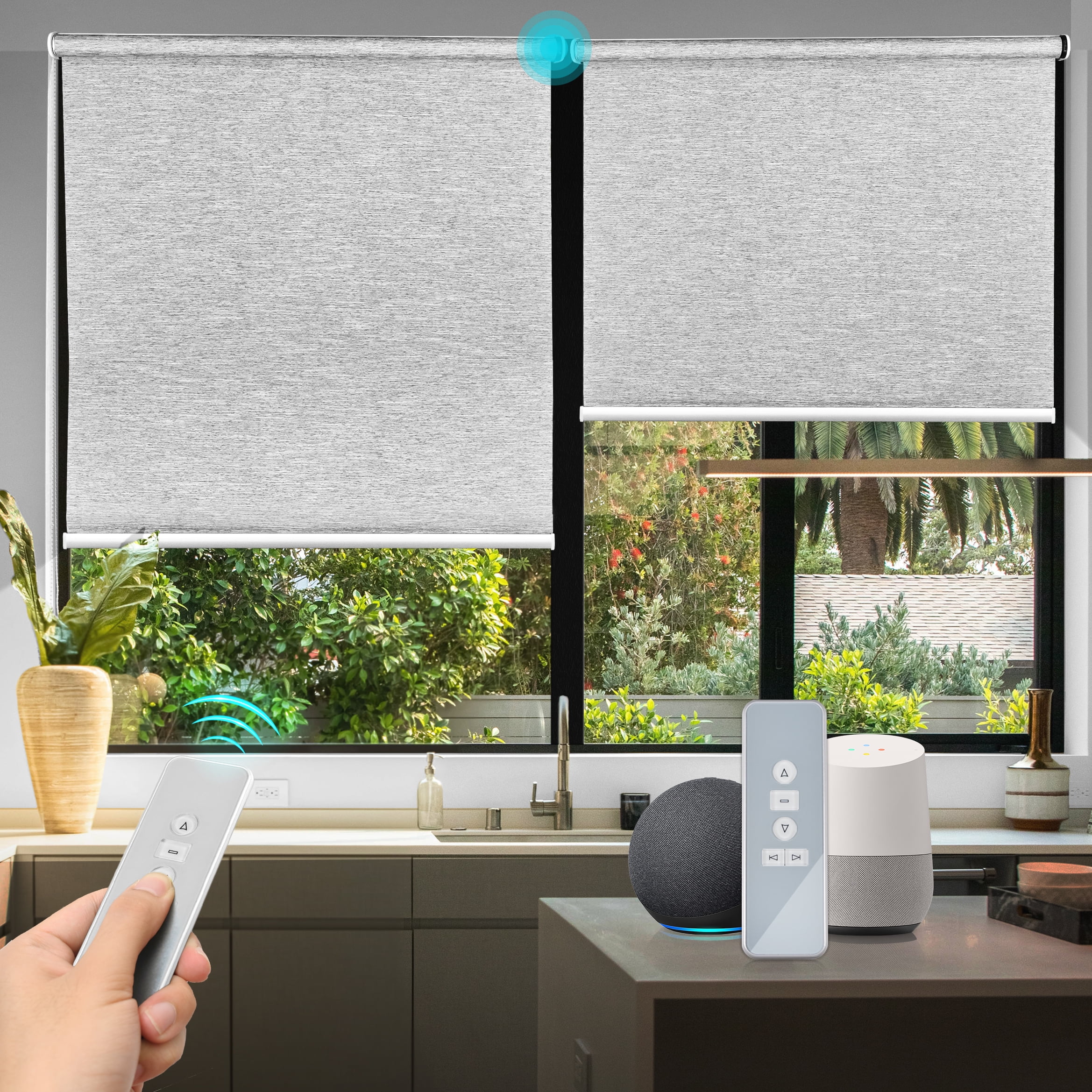 Biltek Smart Blinds for Windows Light Filtering Shades Motorized Roller ...