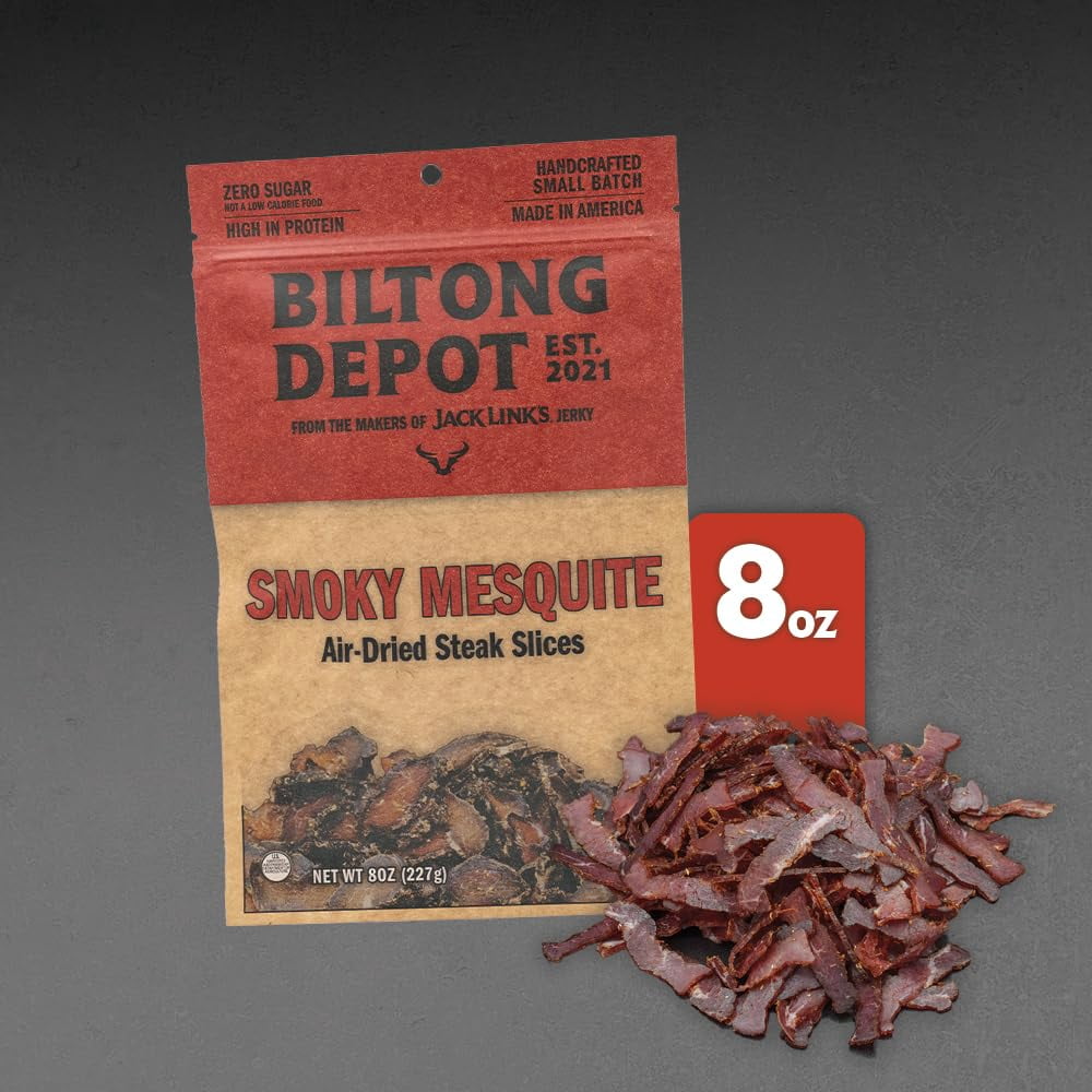Biltong Depot Smoky Mesquite YYF14 Steak Slices (8oz): High Protein ...
