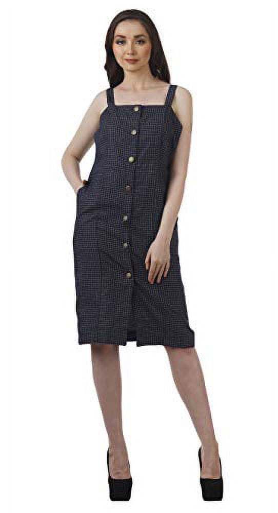 Bimba Button Down Dress For Women Chambray Pinafore DressÃ‚Â Knee ...