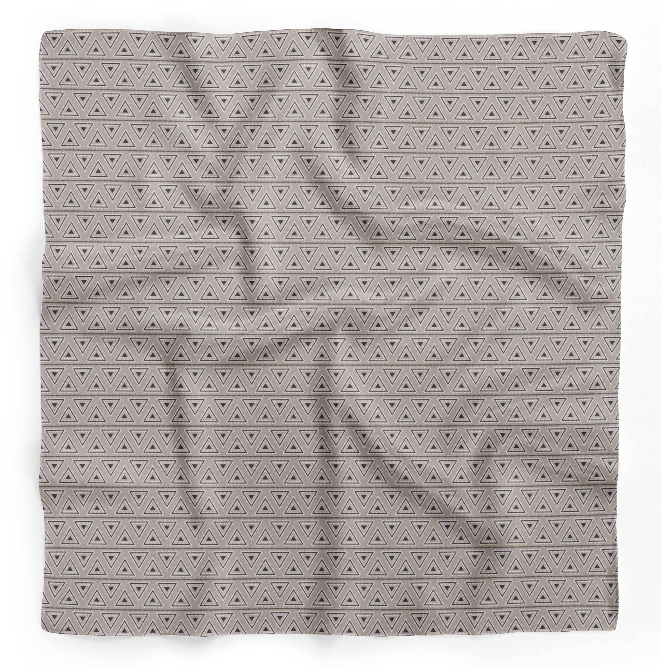 Bimba Gray Triangle Geometric Printed Pure Silk Scarf Neck Wrap Summer ...