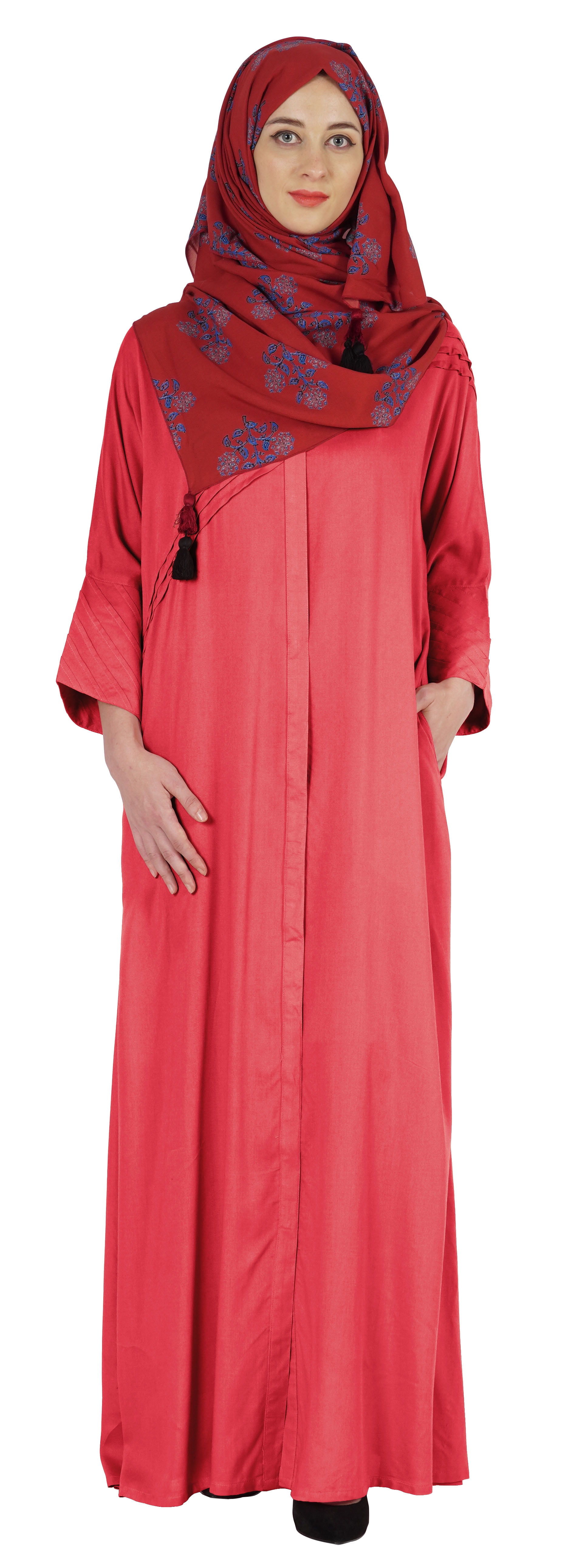 Bimba Islamic Clothes For Women Long Prayer Robe Maxi W/ Printed Hijab ...