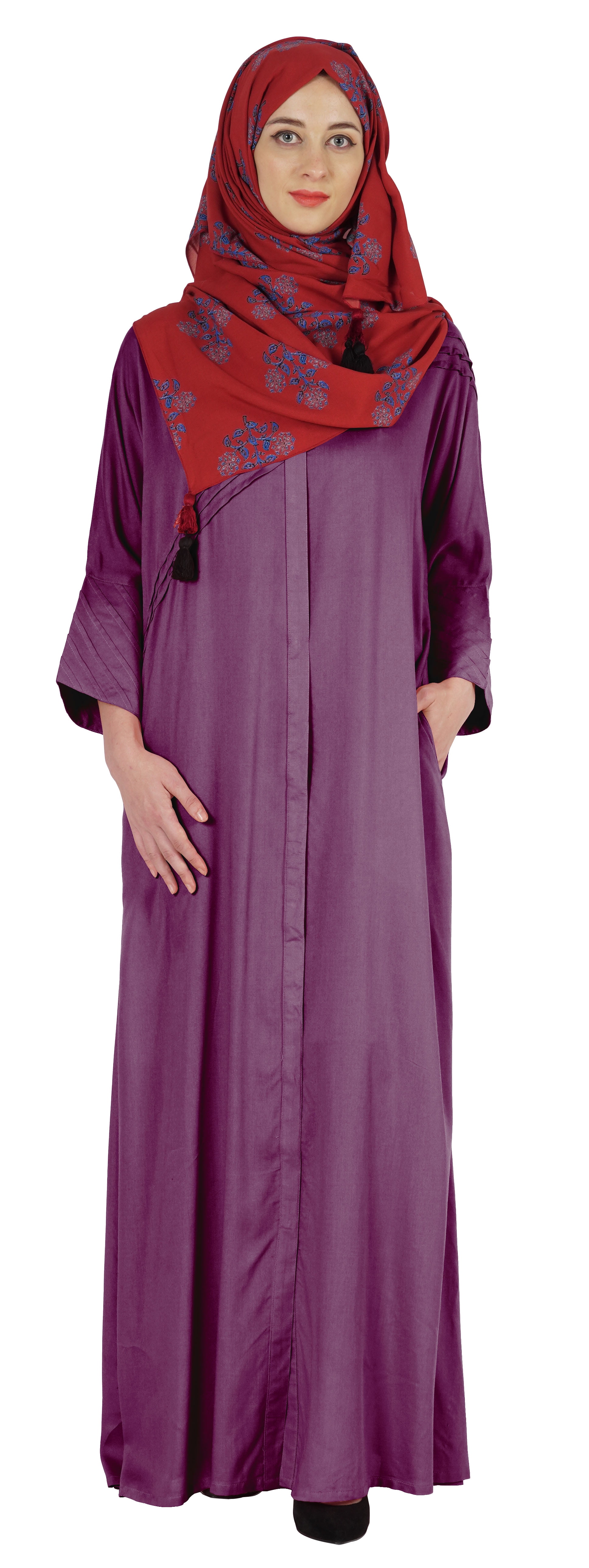 Bimba Islamic Clothes For Women Long Prayer Robe Maxi W/ Printed Hijab ...